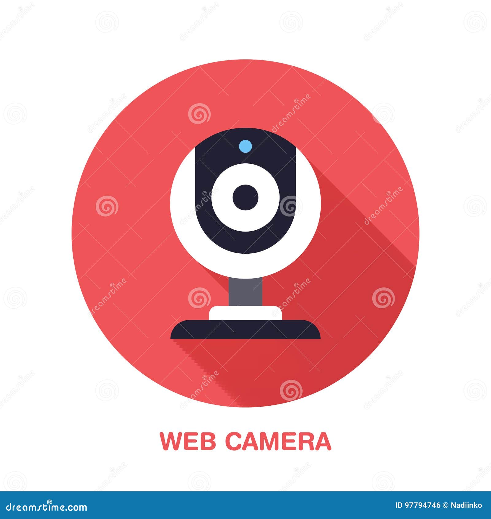 Web Camera Flat Style Icon. Wireless Technology, Video Computer Device ...