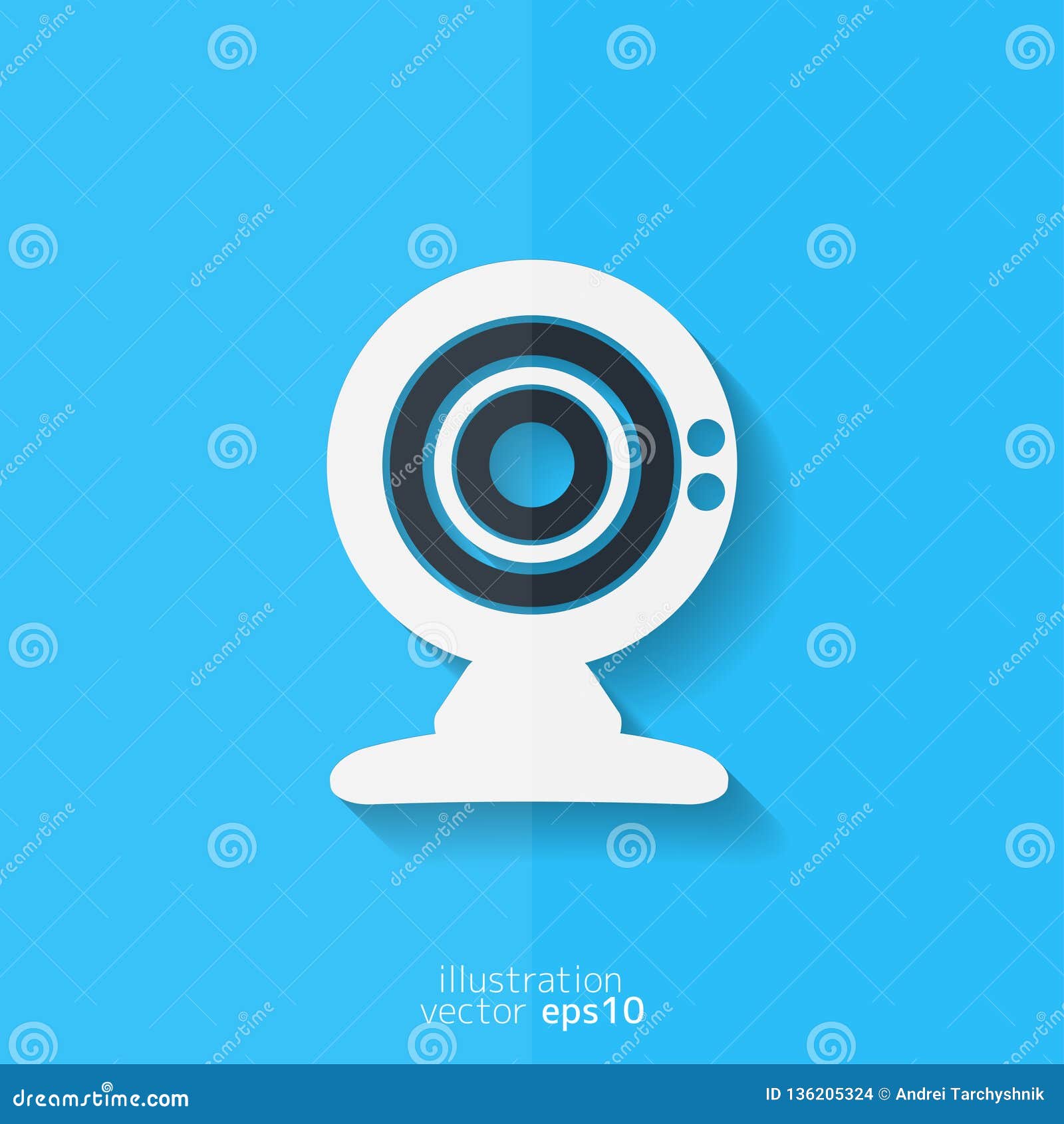 Web Camera Icon. Flat Design. Stock Vector - Illustration of business ...