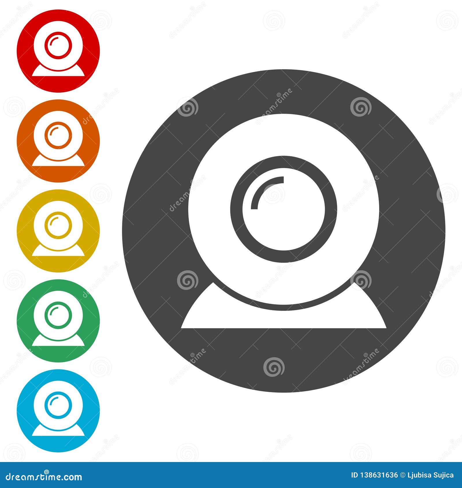 Web camera icon stock vector. Illustration of camera - 138631636