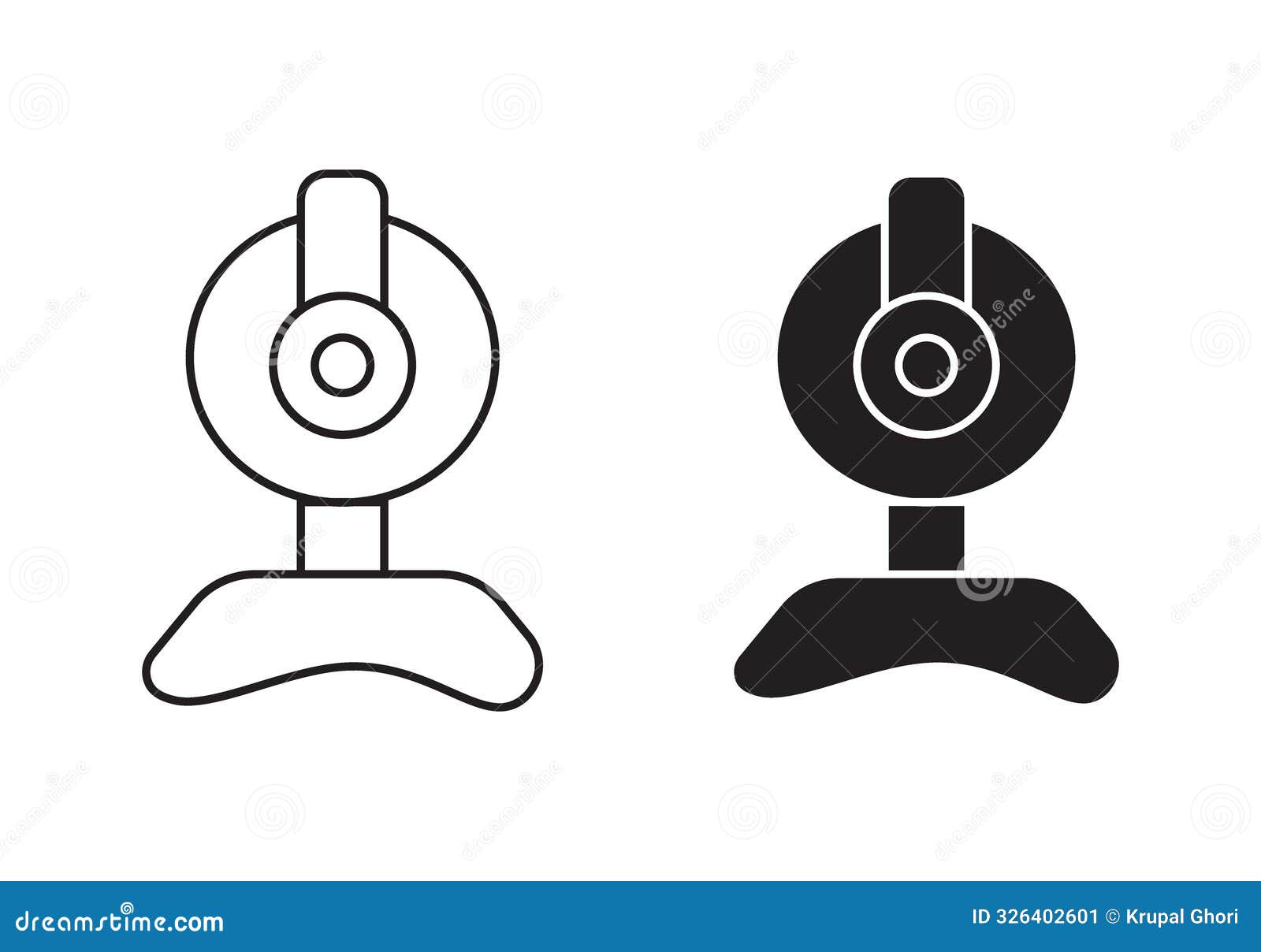 Web Camera Outline Icon Collection or Set. Web Camera Thin Vector Line ...
