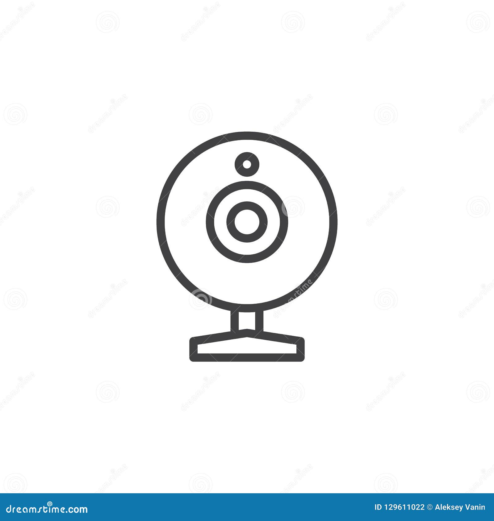 Web camera outline icon stock vector. Illustration of equipment - 129611022