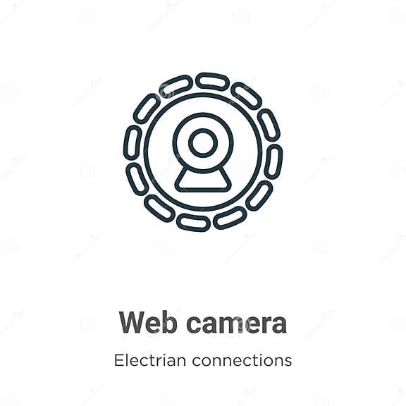 Web Camera Outline Vector Icon. Thin Line Black Web Camera Icon, Flat ...