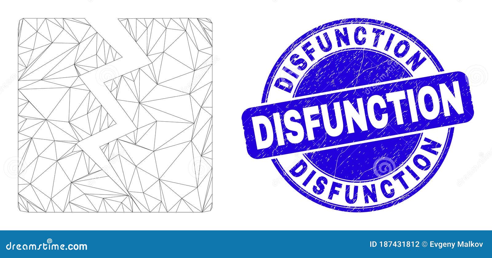 Blue Distress Disfunction Stamp and Web Carcass Destruct Stock ...