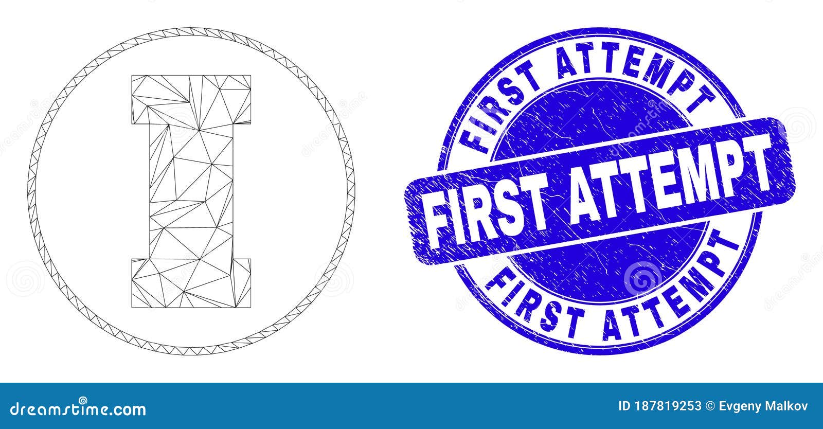 Blue Distress First Attempt Stamp and Web Carcass First Stock ...