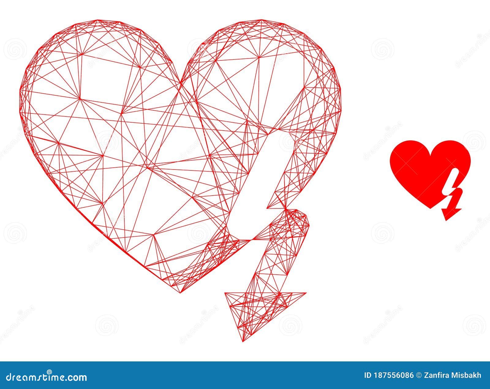 Web Carcass Love Heart Strike Vector Icon Stock Vector - Illustration ...