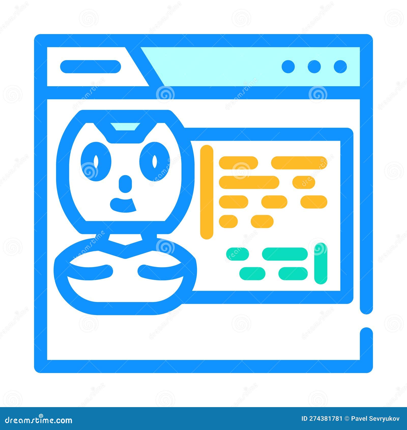 Web Chat Bot Color Icon Vector Illustration Stock Vector - Illustration ...