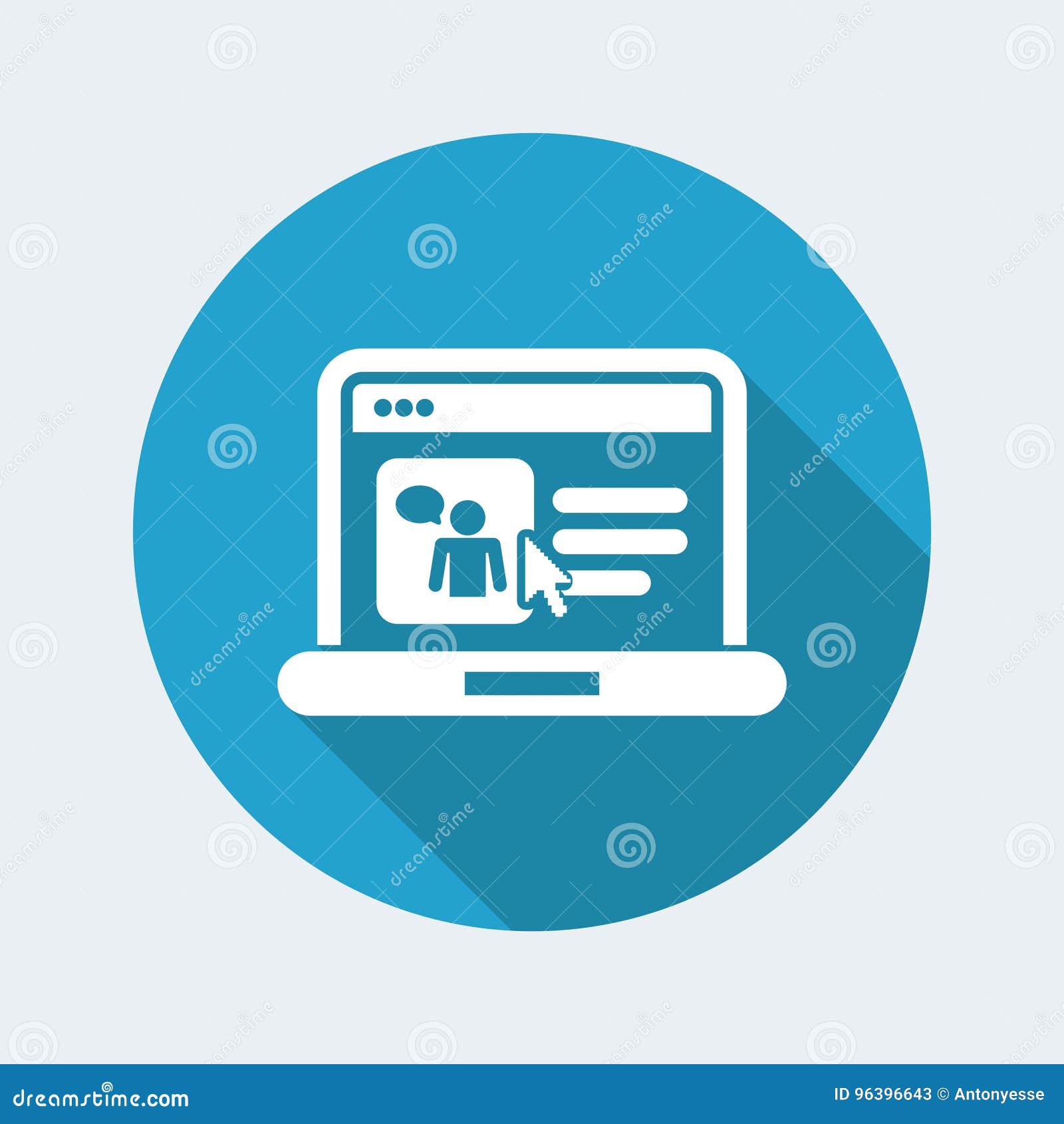 Web chat icon stock vector. Illustration of chat, computer - 96396643