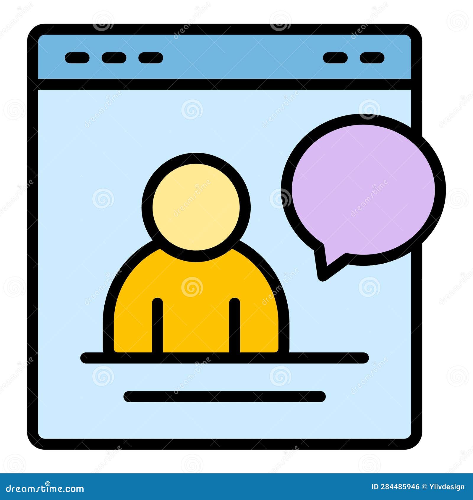 Web chat icon vector flat stock vector. Illustration of outline - 284485946