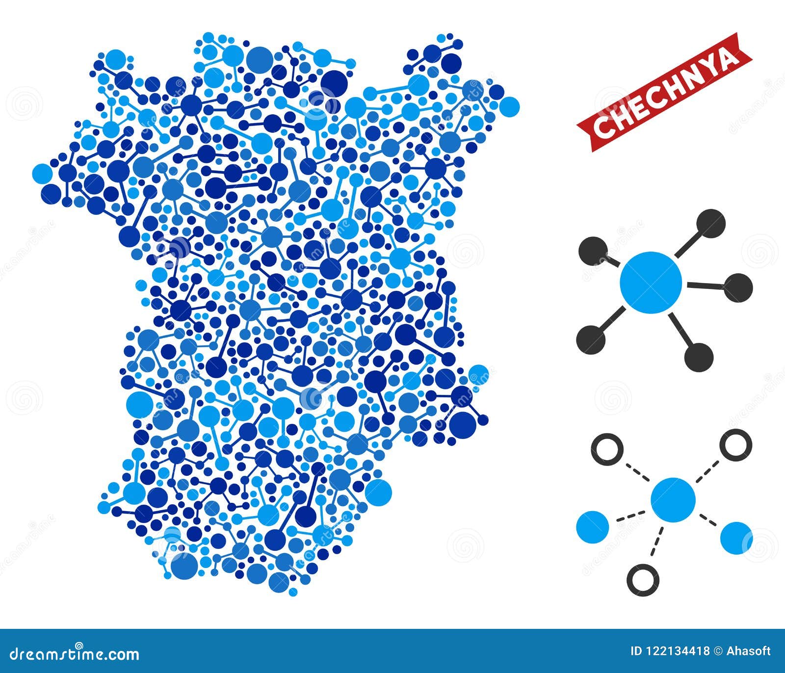 Chechnya Map Links Mosaic Vector Illustration | CartoonDealer.com ...