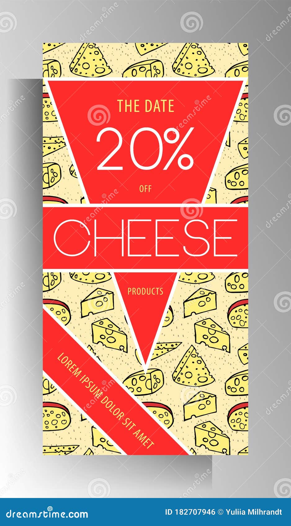 Cheese Shop Design Template for Poster, Flyer, Banner. Stock ...