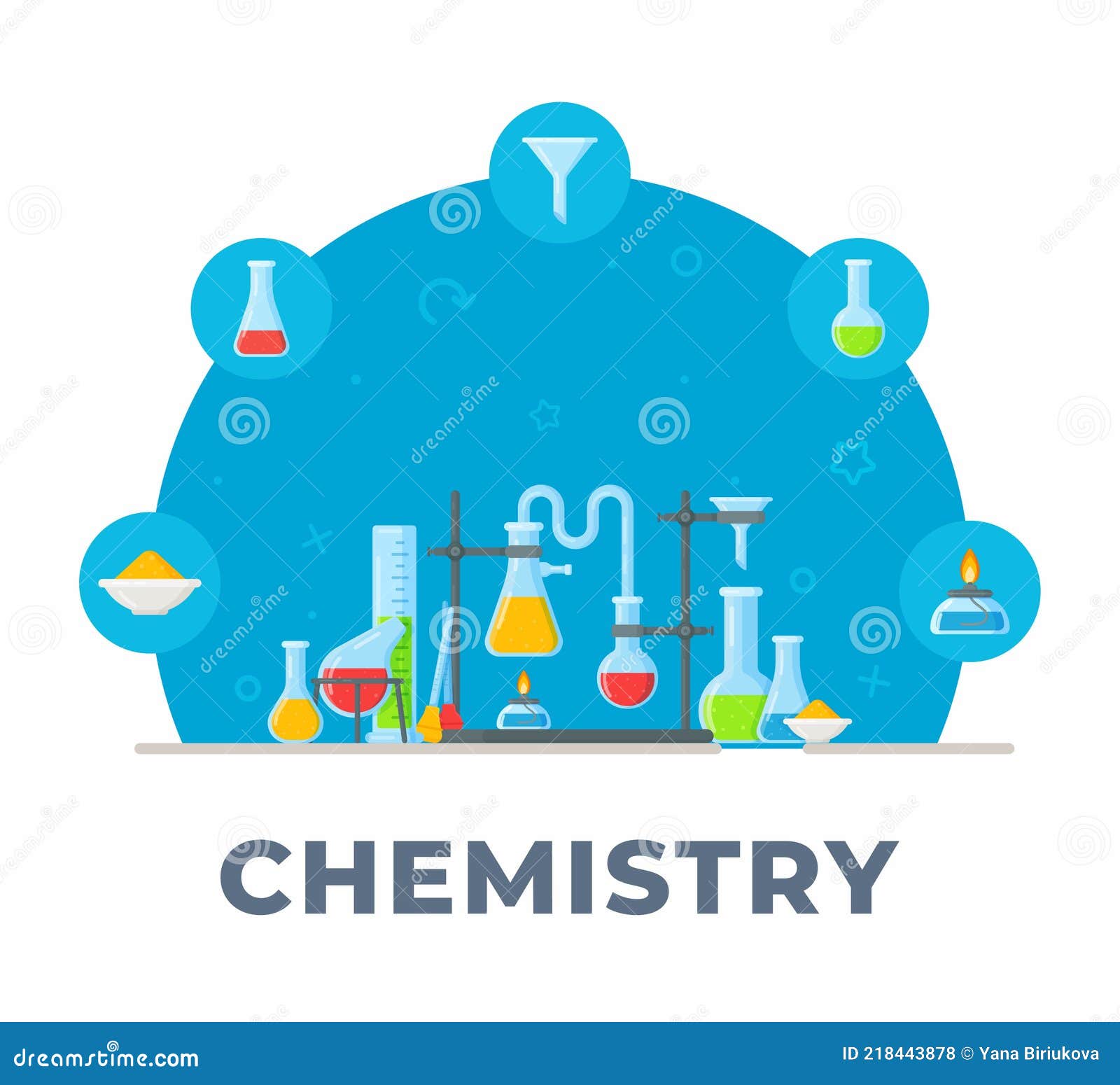 Chemical Instruments And Reagents In The Lab, 3d Rendering Royalty-Free ...