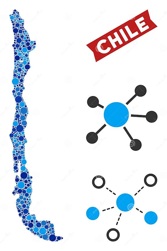 Chile Map Connections Collage Stock Vector - Illustration of ...