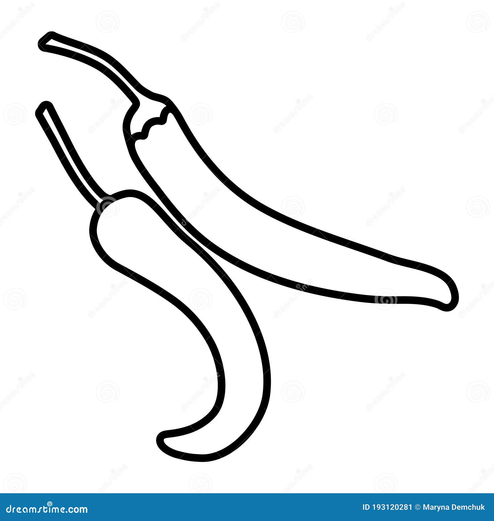 Chilli Pepper Vector Icon Outline Style Stock Vector - Illustration of ...