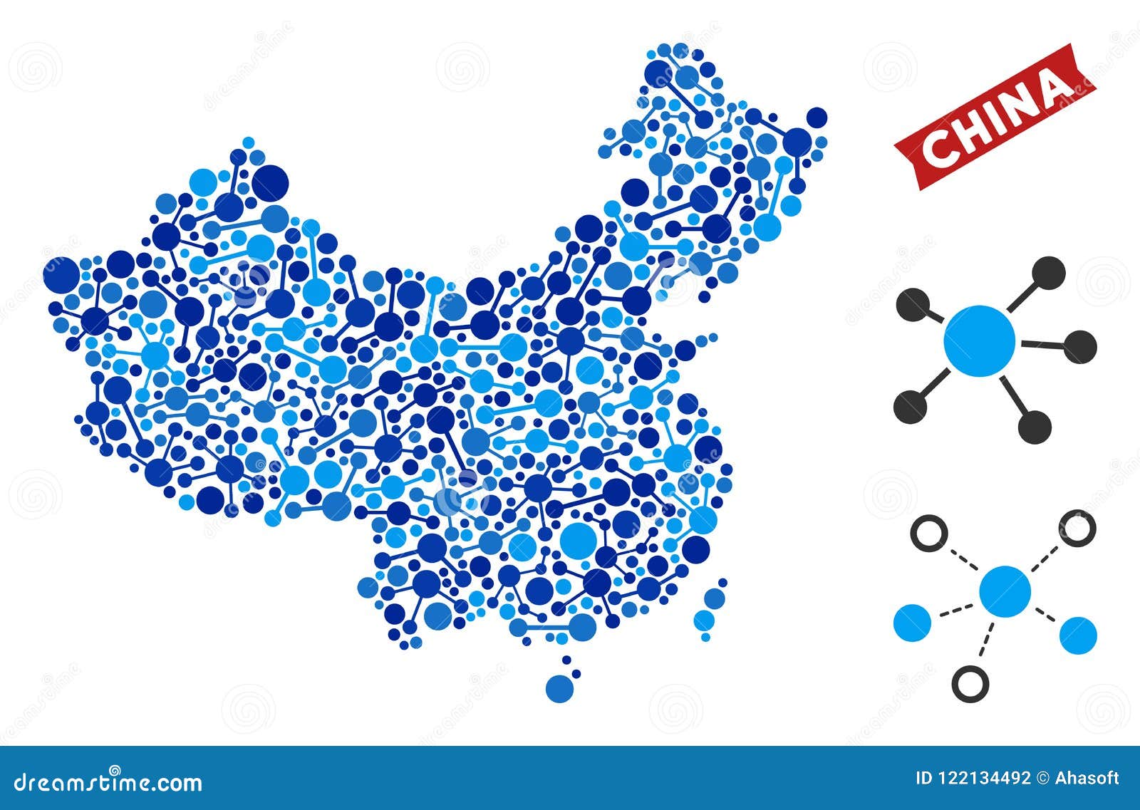 China Map Connections Collage Stock Vector - Illustration of ...