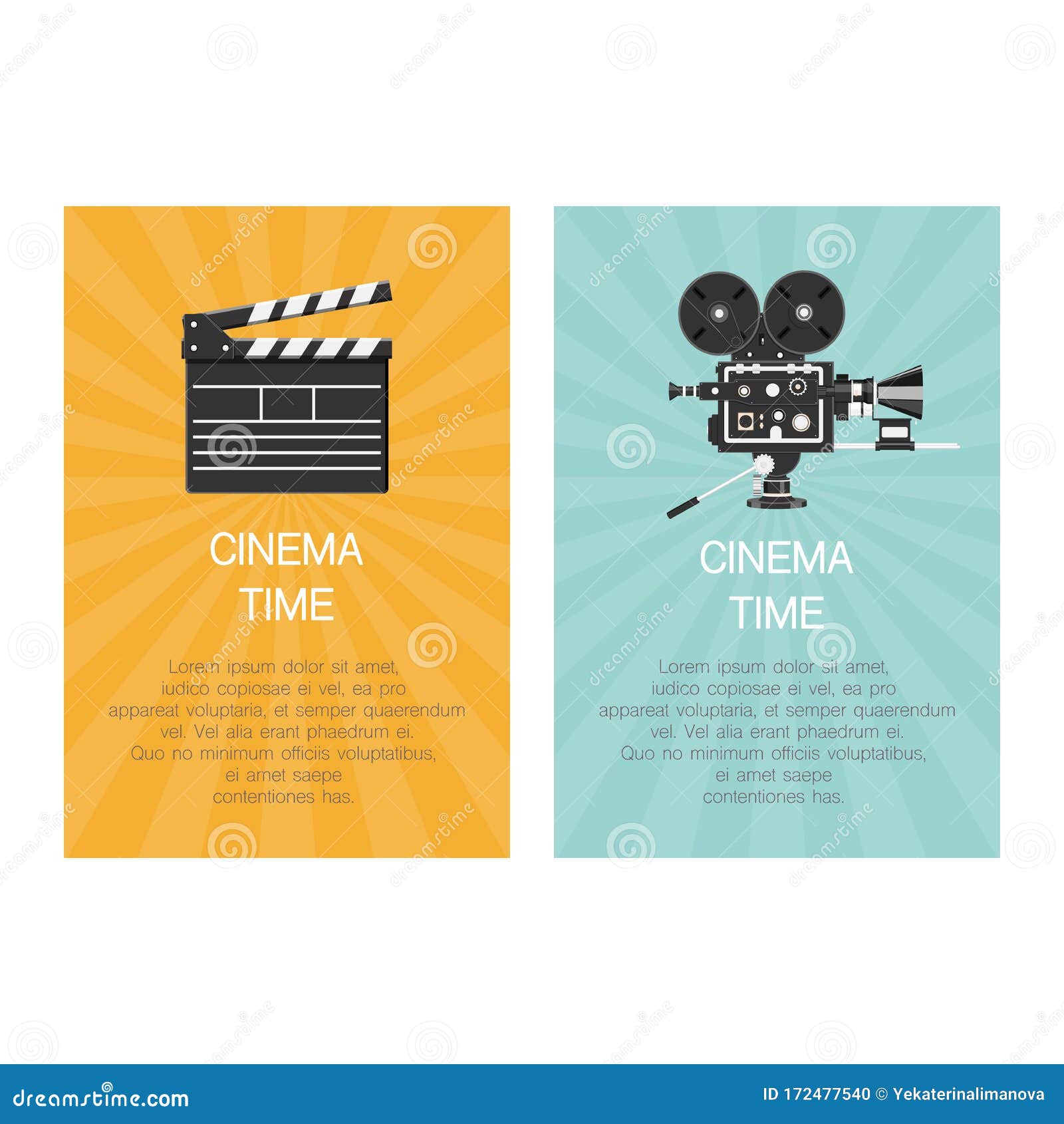 Cartoon Posters Set Vector Mockup Stock Vector - Illustration of movies ...