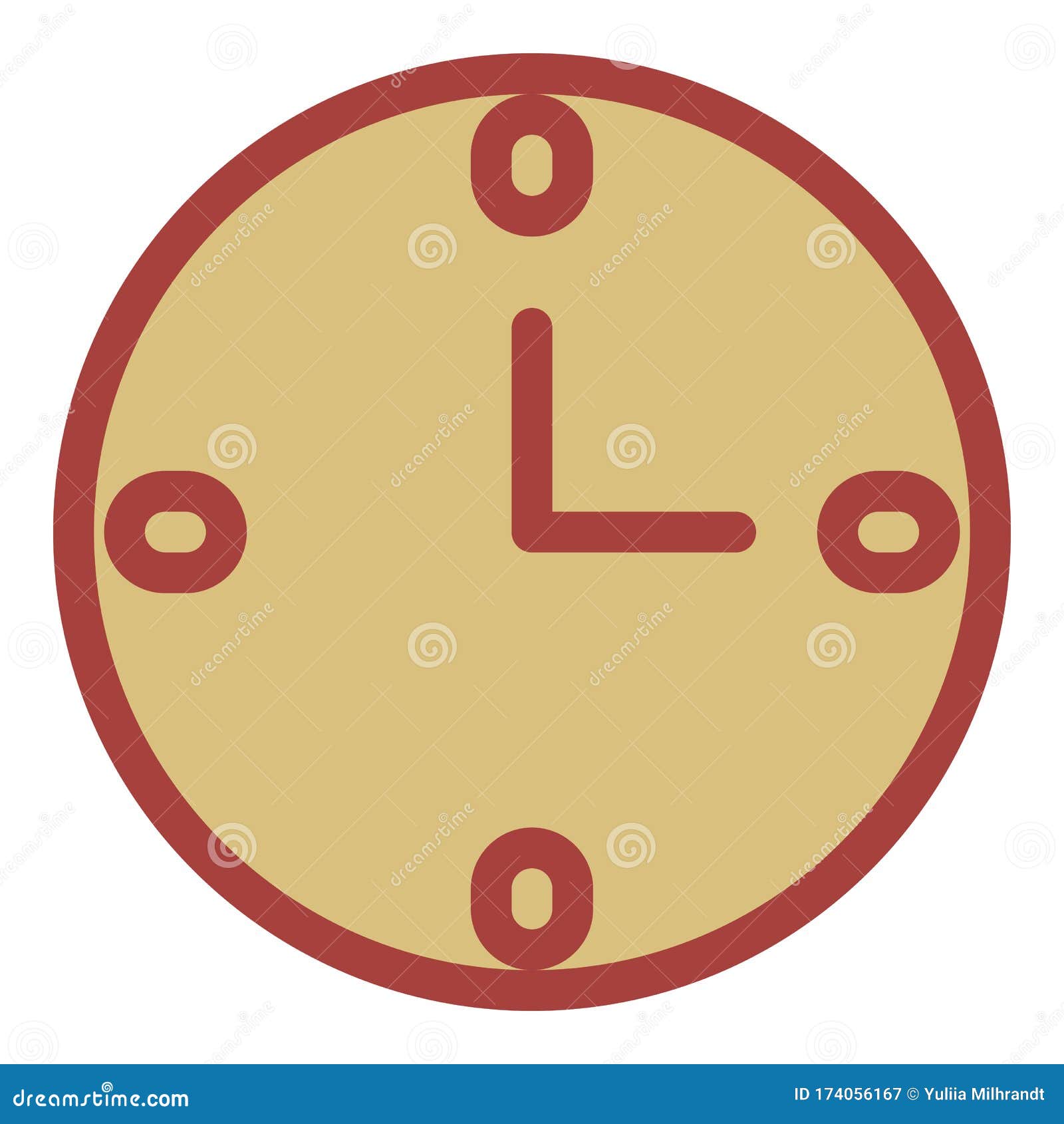 Clock Icon. Color Vector Illustration Isolated Stock Illustration ...
