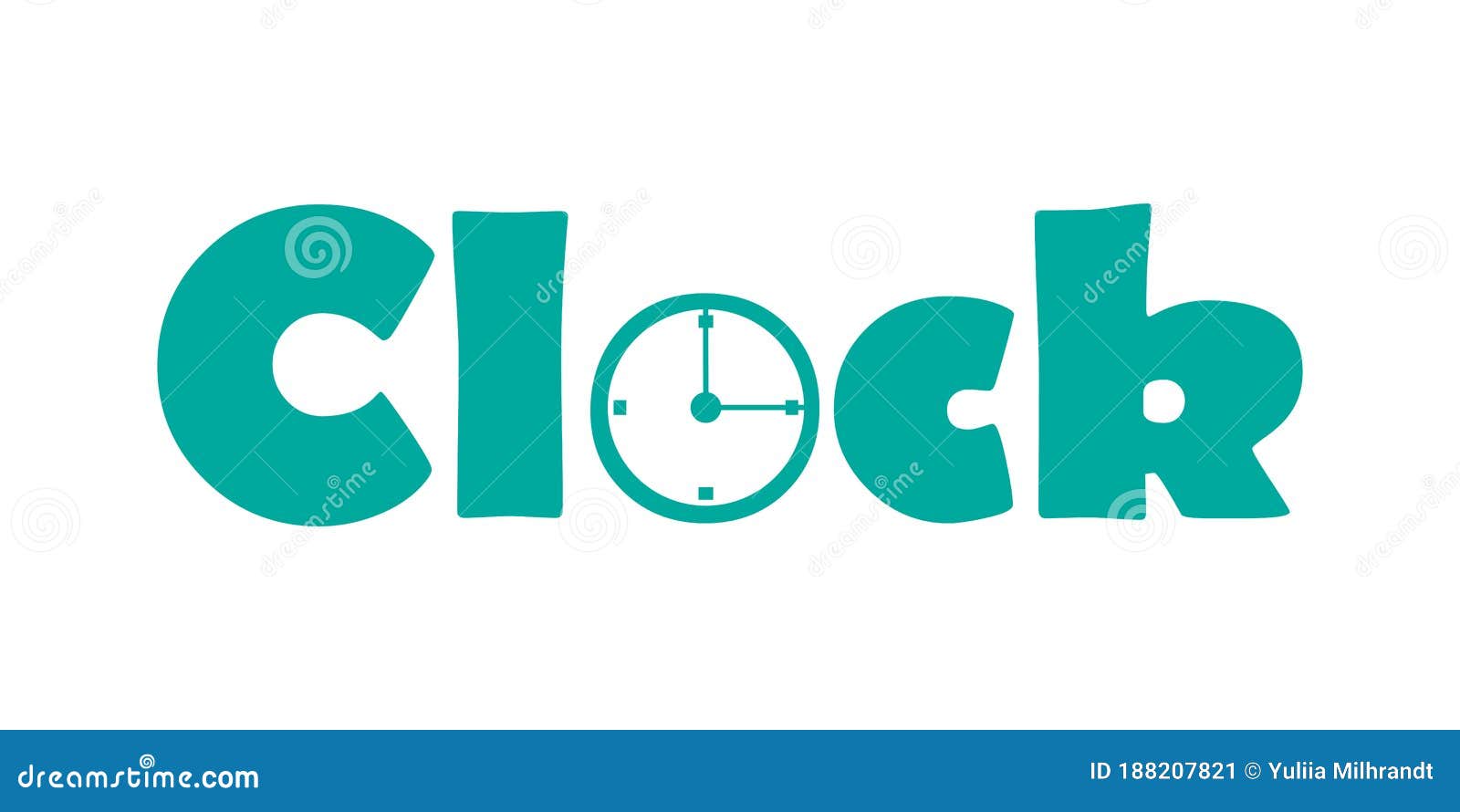 Clock Inscription for Logo. Vector Color Isolated Stock Illustration ...