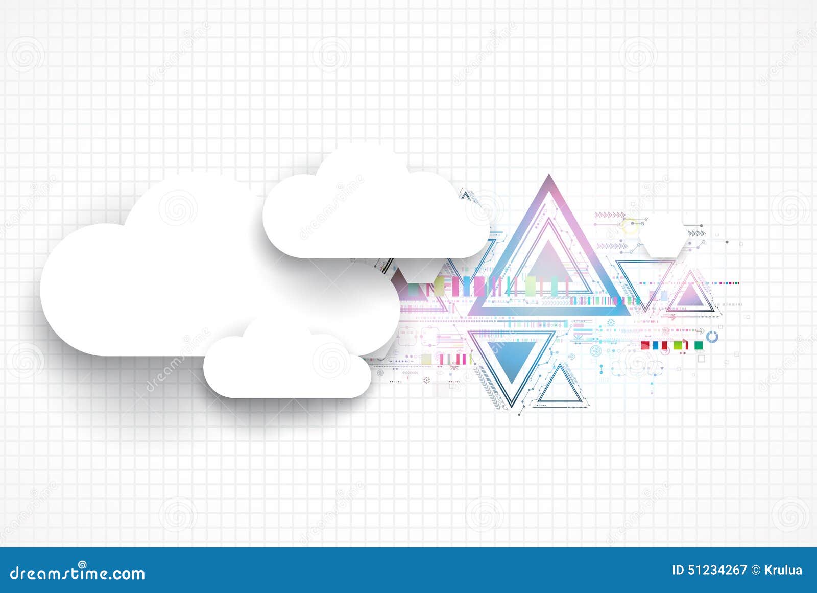 Web cloud banner template. stock vector. Illustration of card - 51234267