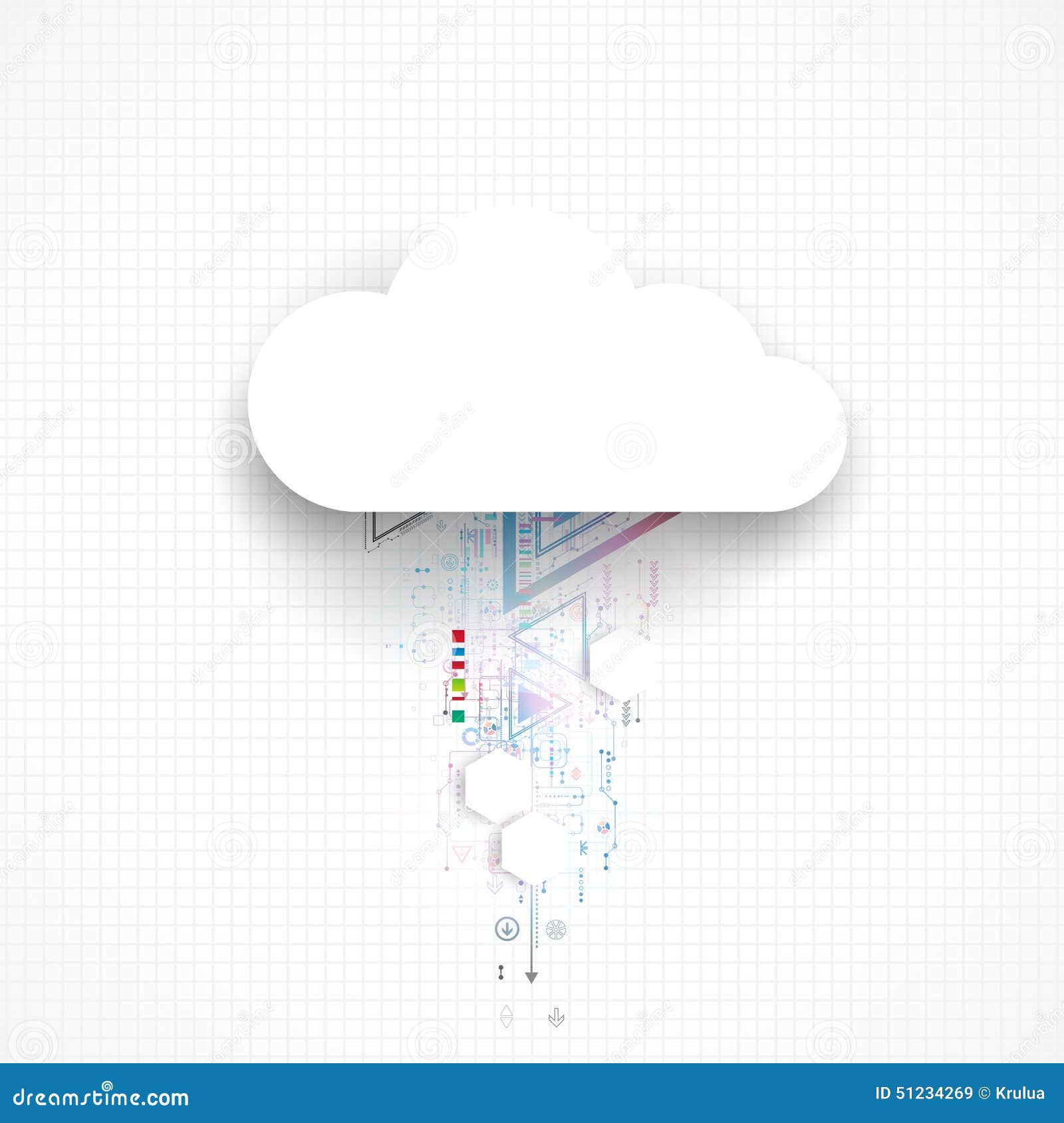 Web cloud banner template. stock vector. Illustration of computer ...