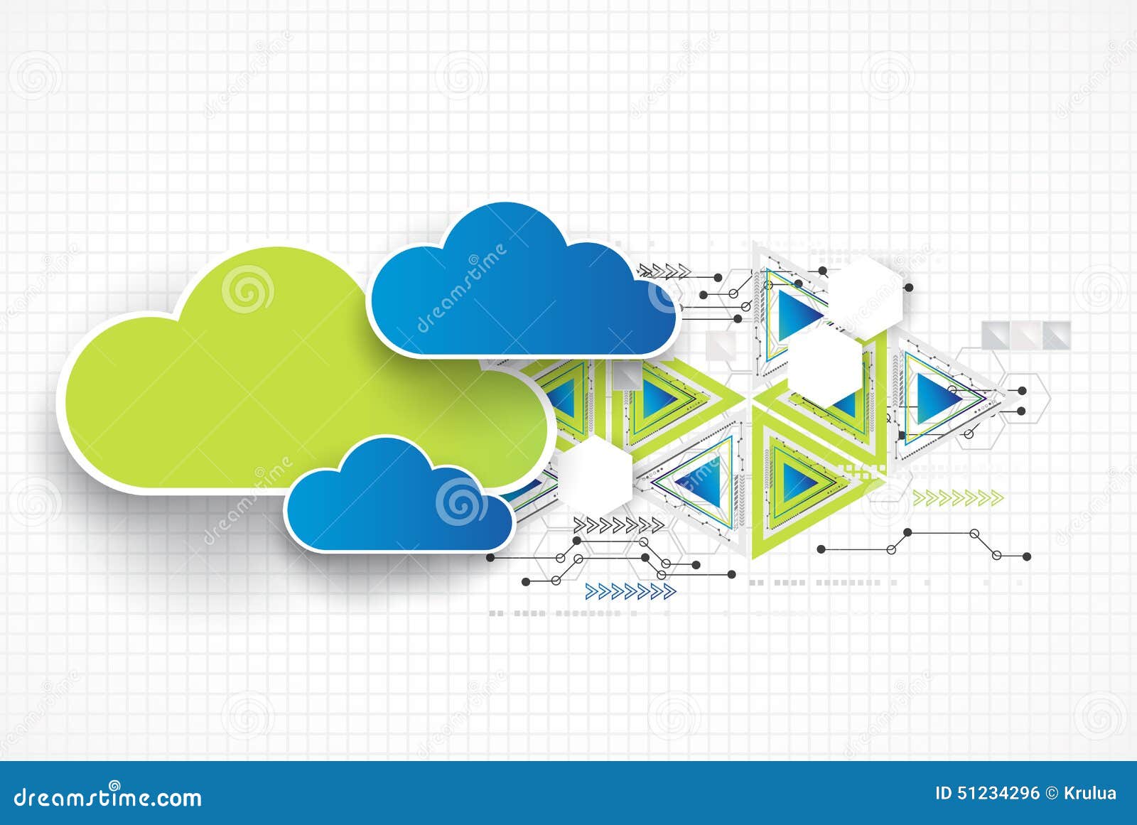 Web cloud banner template. stock vector. Illustration of digital - 51234296