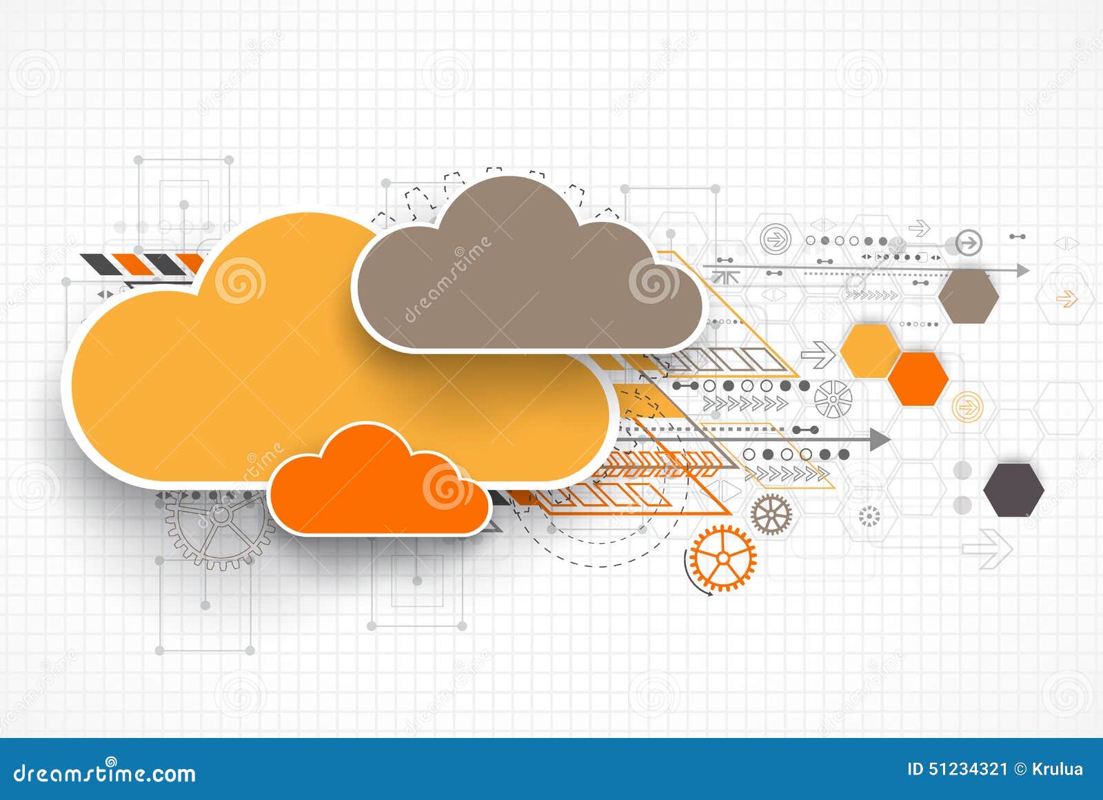 Web cloud banner template. stock vector. Illustration of connect - 51234321