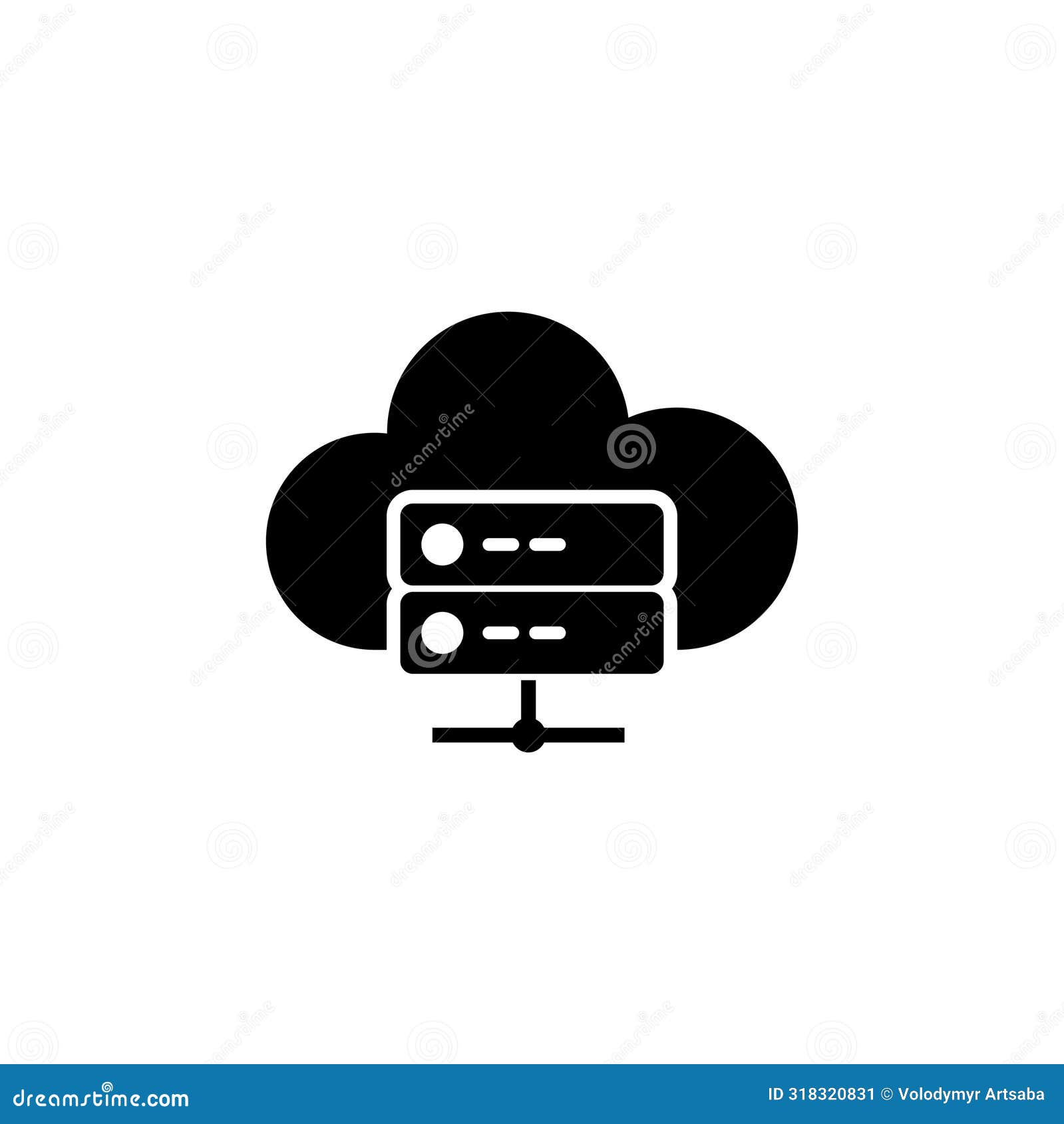 Web Cloud Computing Server, Hosting Database Flat Vector Icon Stock Vector - Illustration of ...