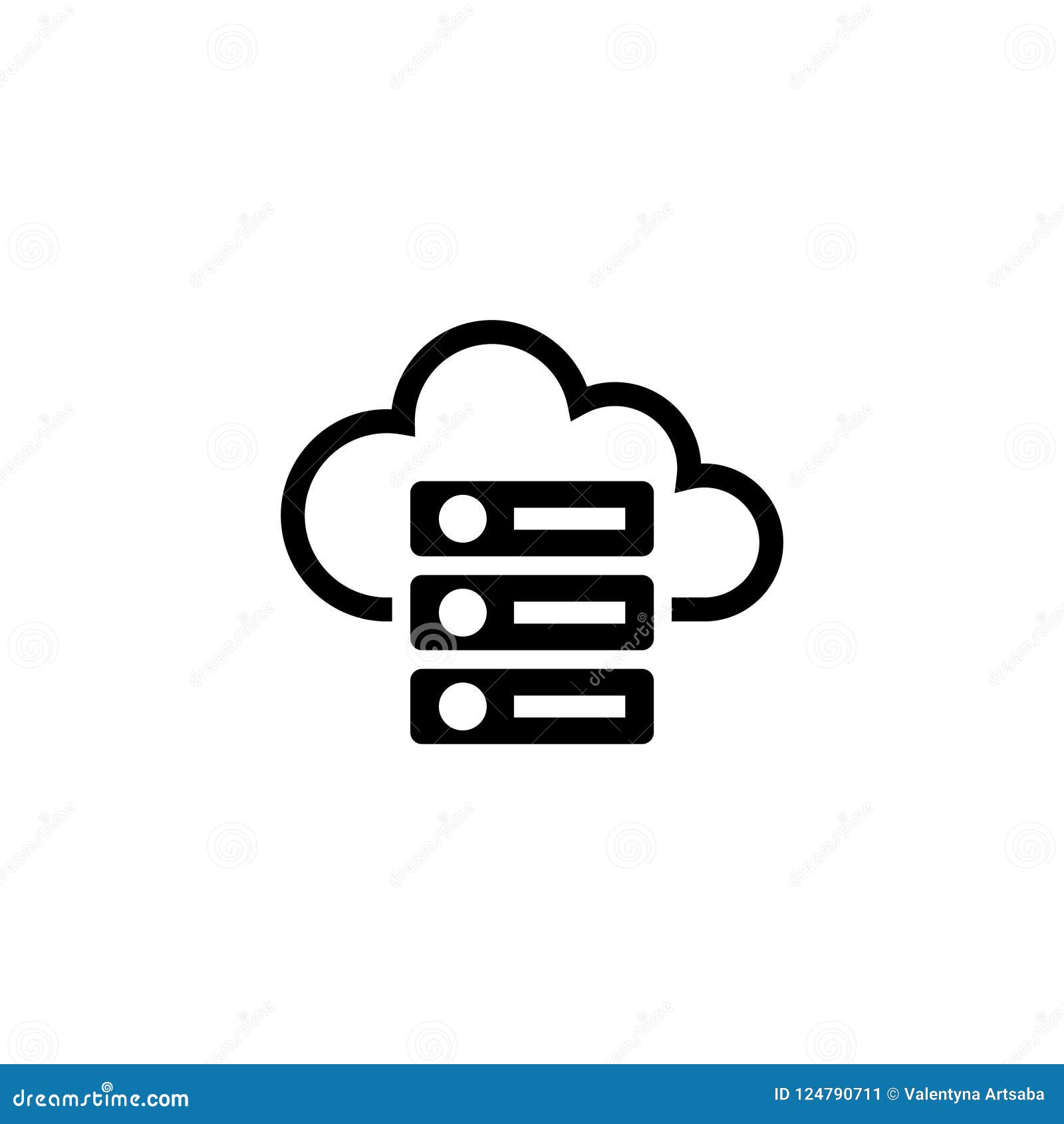 Web Cloud Computing Server, Hosting Database Flat Vector Icon Stock ...