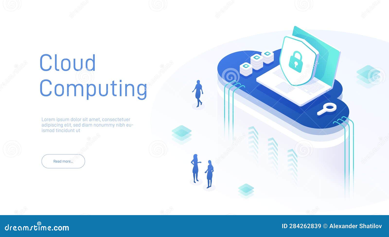 Web Cloud Technology Business. Digital Service or App with Data Transfering. Internet Data ...