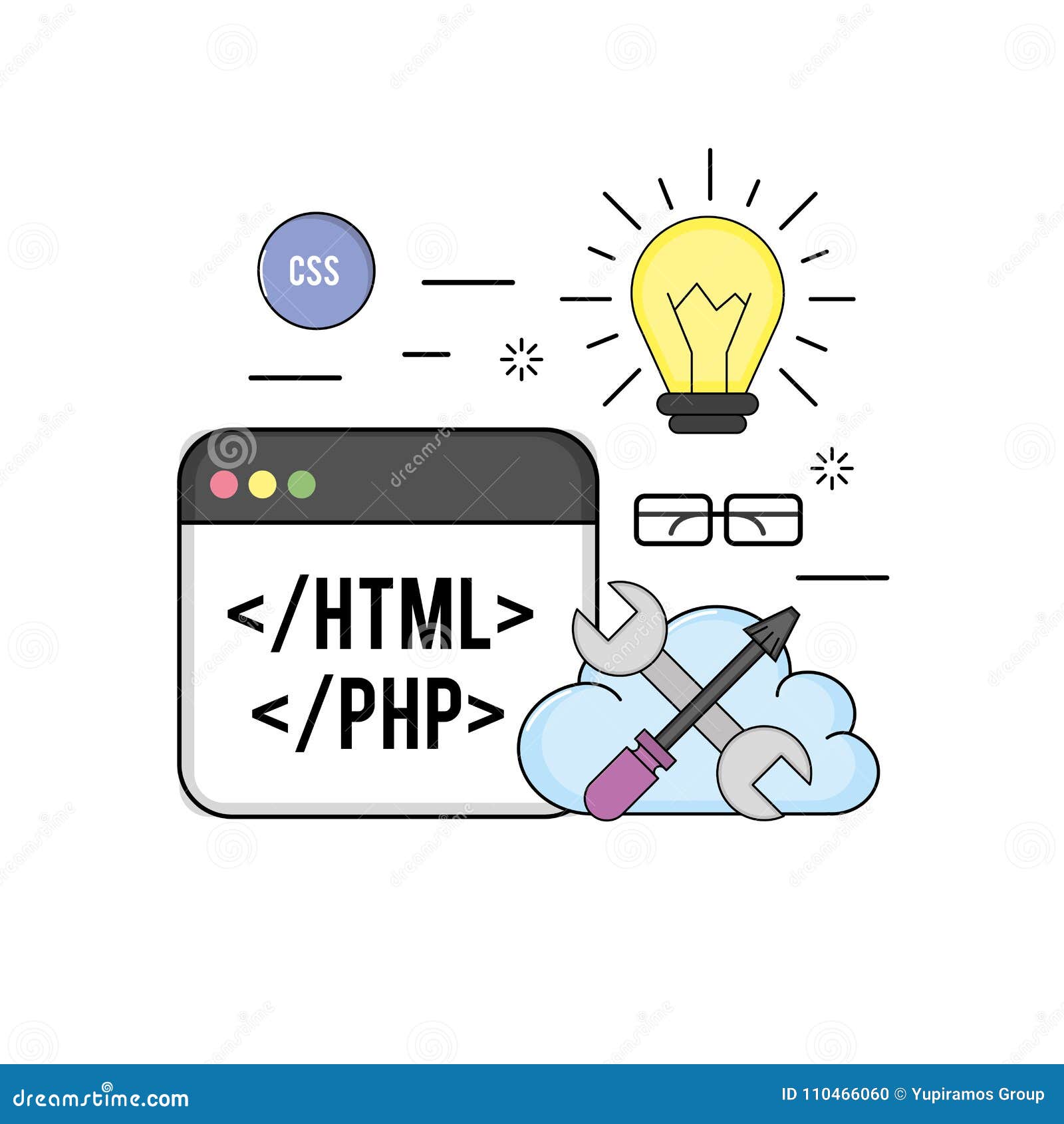 Web Code and Data Center Program Stock Vector - Illustration of ...