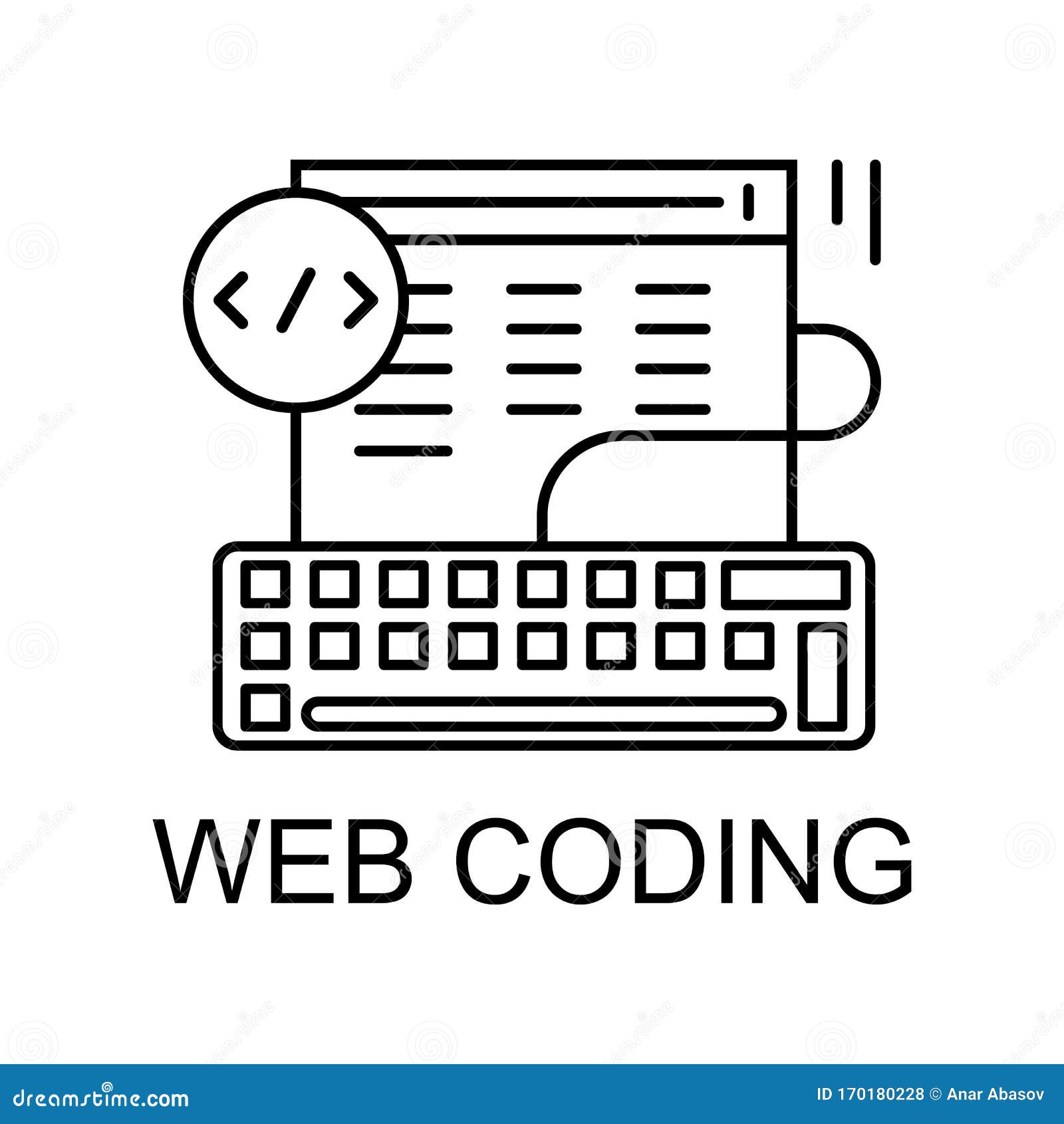 Web Coding Icon. Element of Web Development Signs with Name for Mobile Concept and Web Apps ...