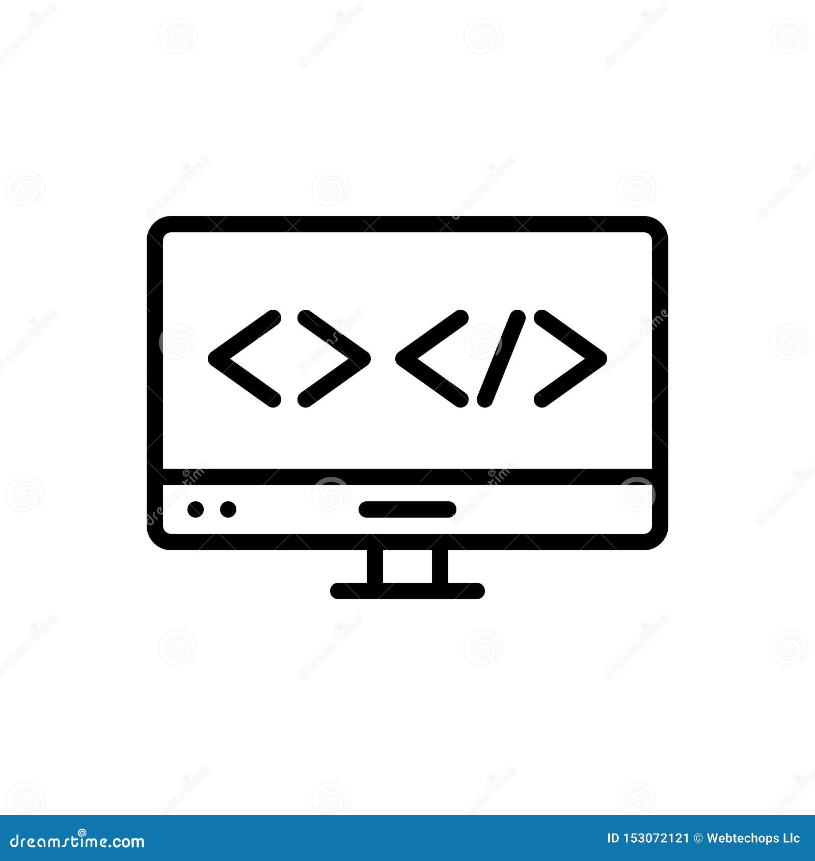 Black Line Icon For Web Coding, Metadata And Programmer Stock Illustration - Illustration of ...