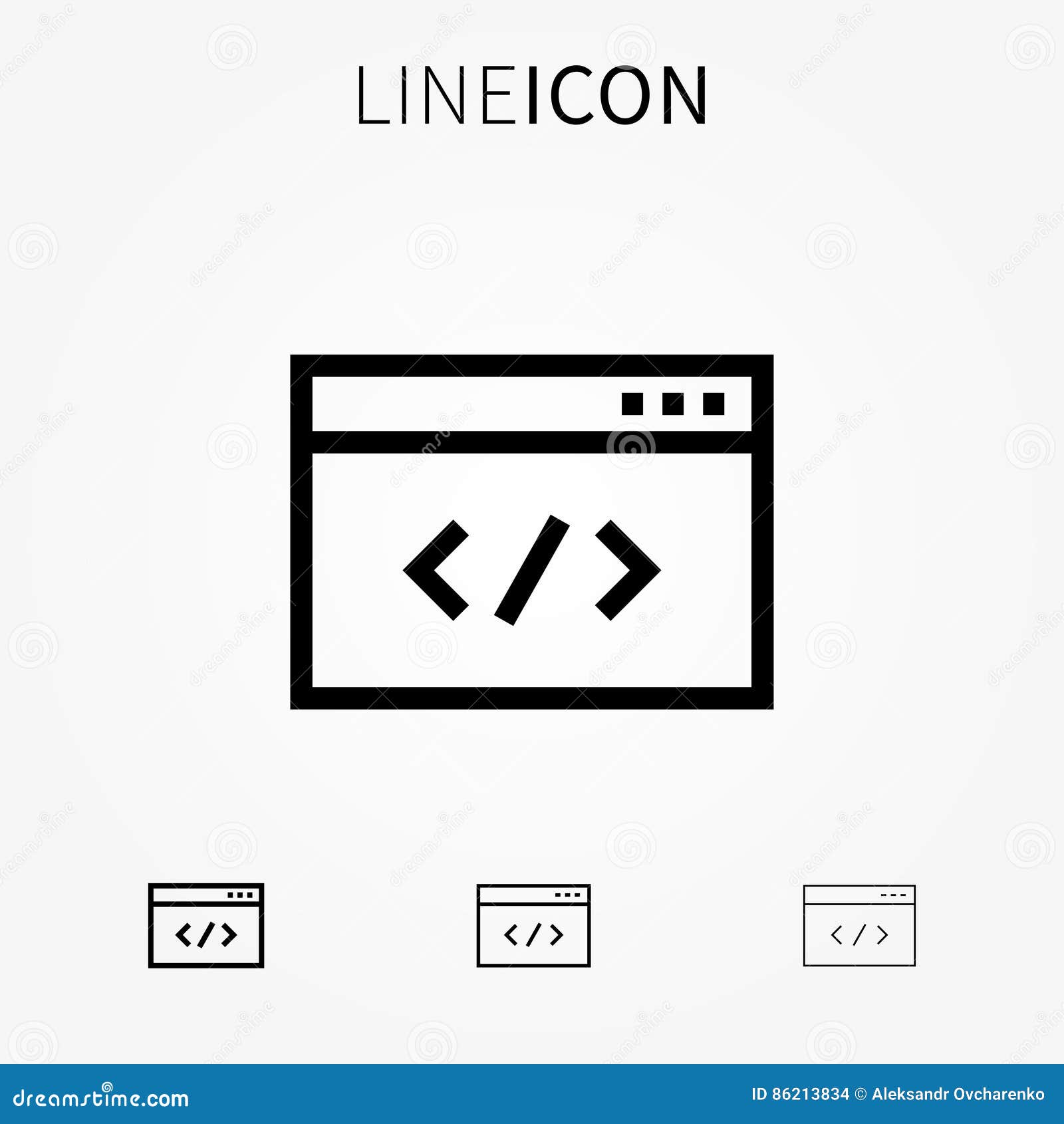 Web Coding Line Art Pictogram Vector Illustration | CartoonDealer.com ...