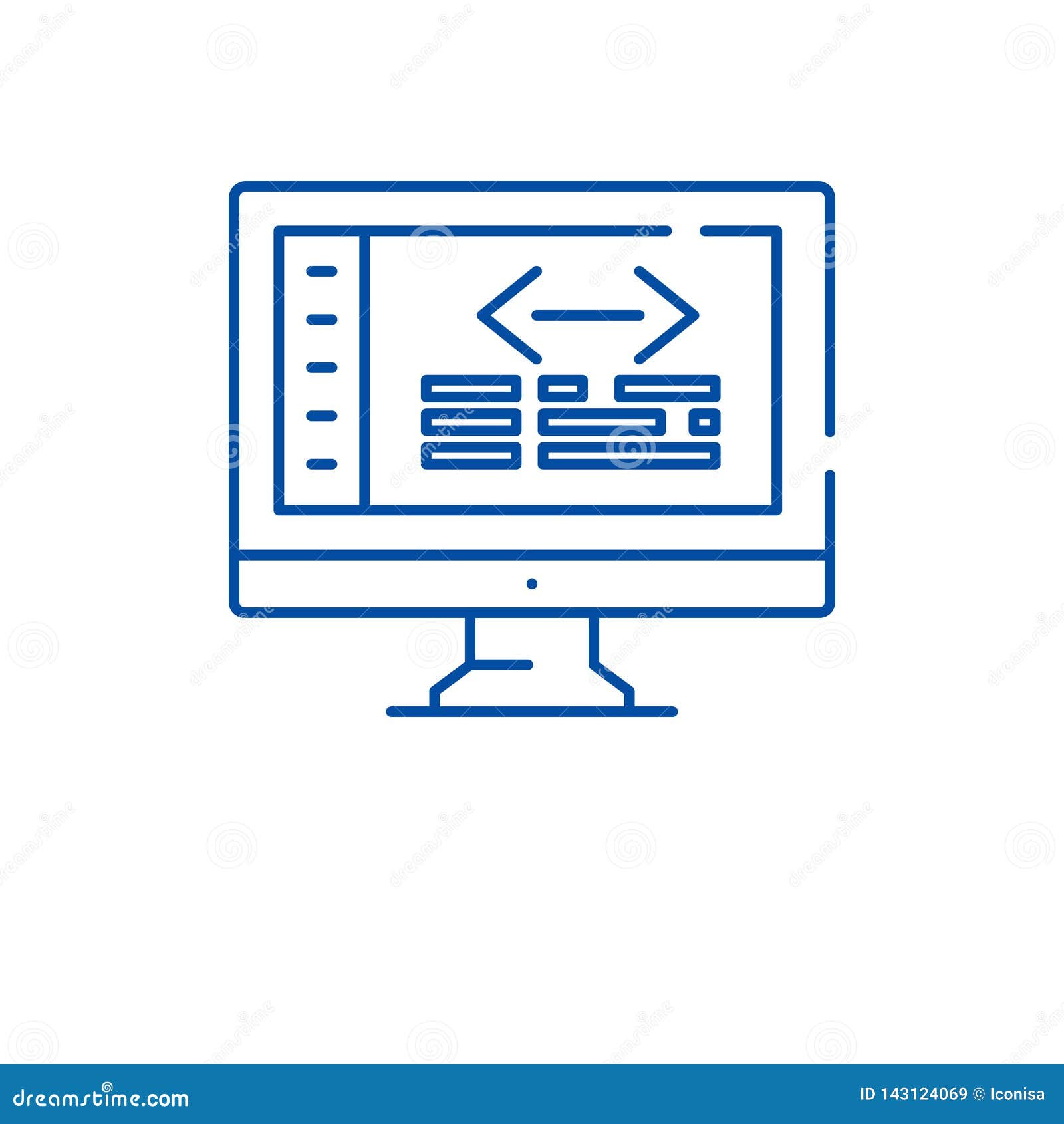 Web Coding Line Icon Concept Web Coding Flat Vector Symbol Sign