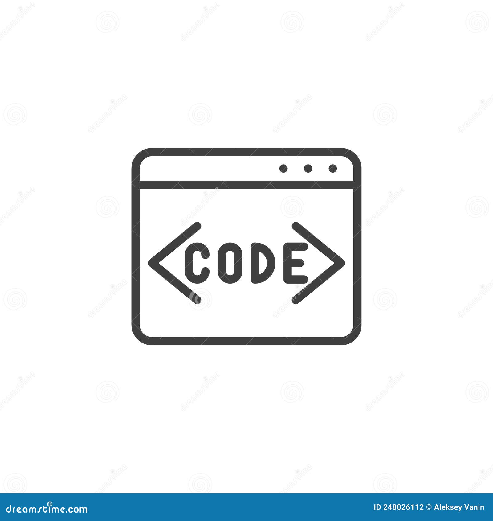Web Coding Line Icon Stock Vector Illustration Of Outline 248026112