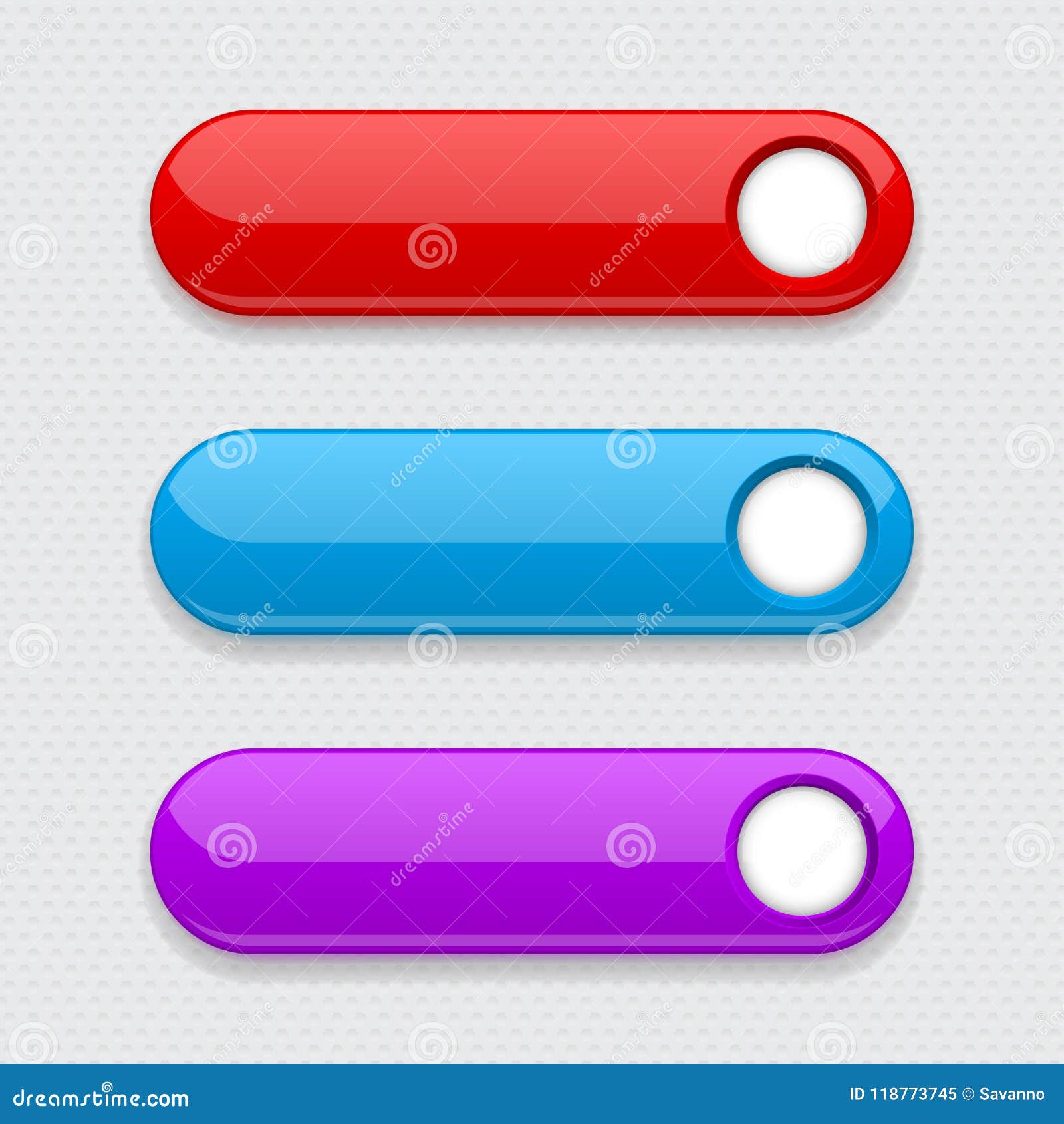 Web Colored Buttons. Oval Interface Icons Stock Vector - Illustration ...