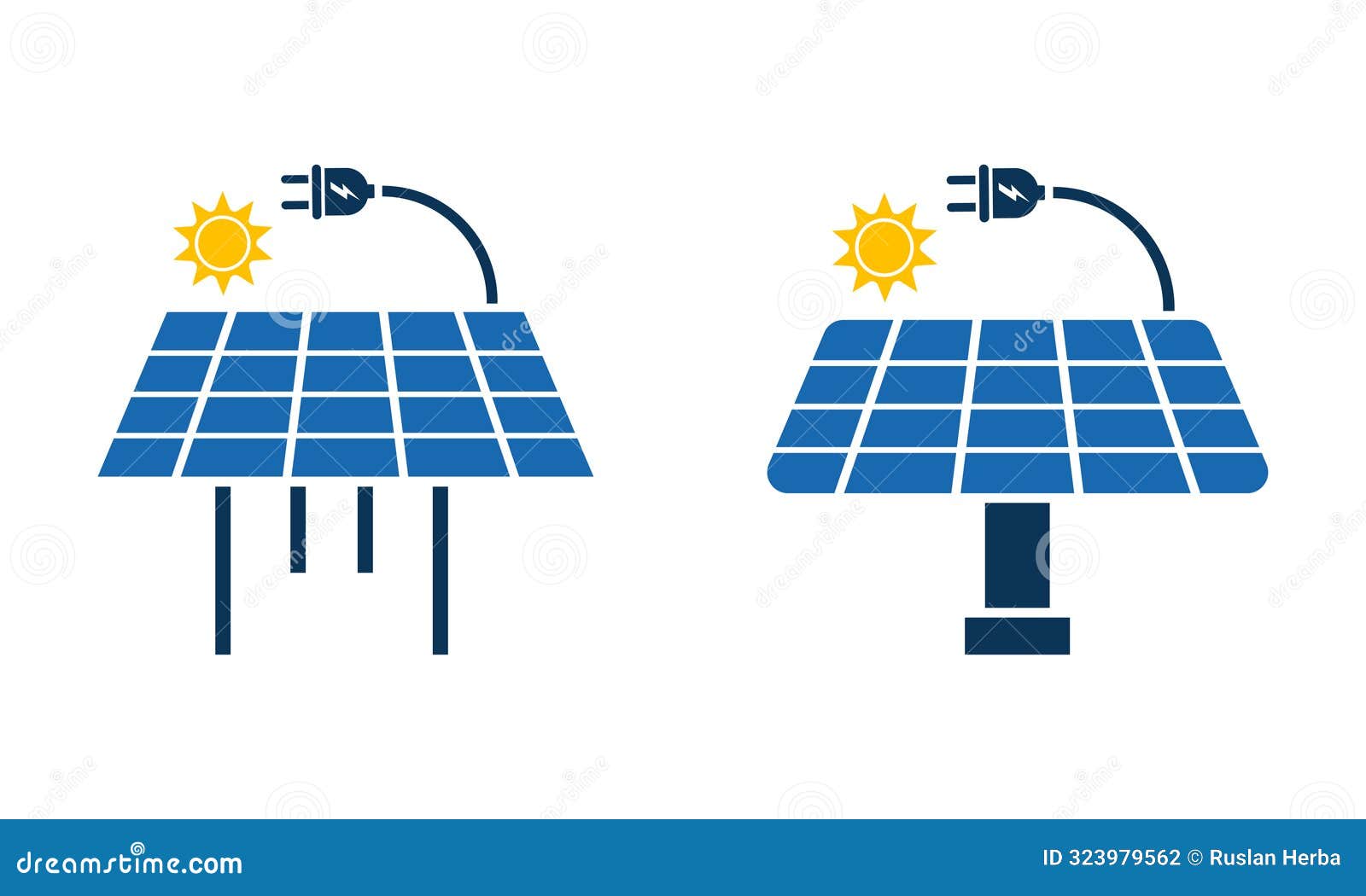 Colored Solar Panel with Cable. Solar Station Icon Stock Illustration ...