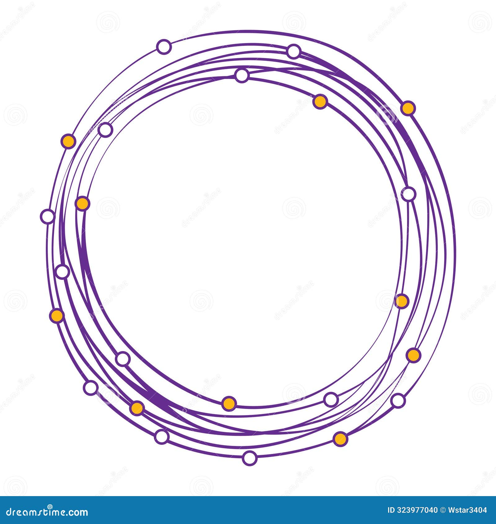 Colorful Dotted Line Circle Frames Border Stock Illustration ...