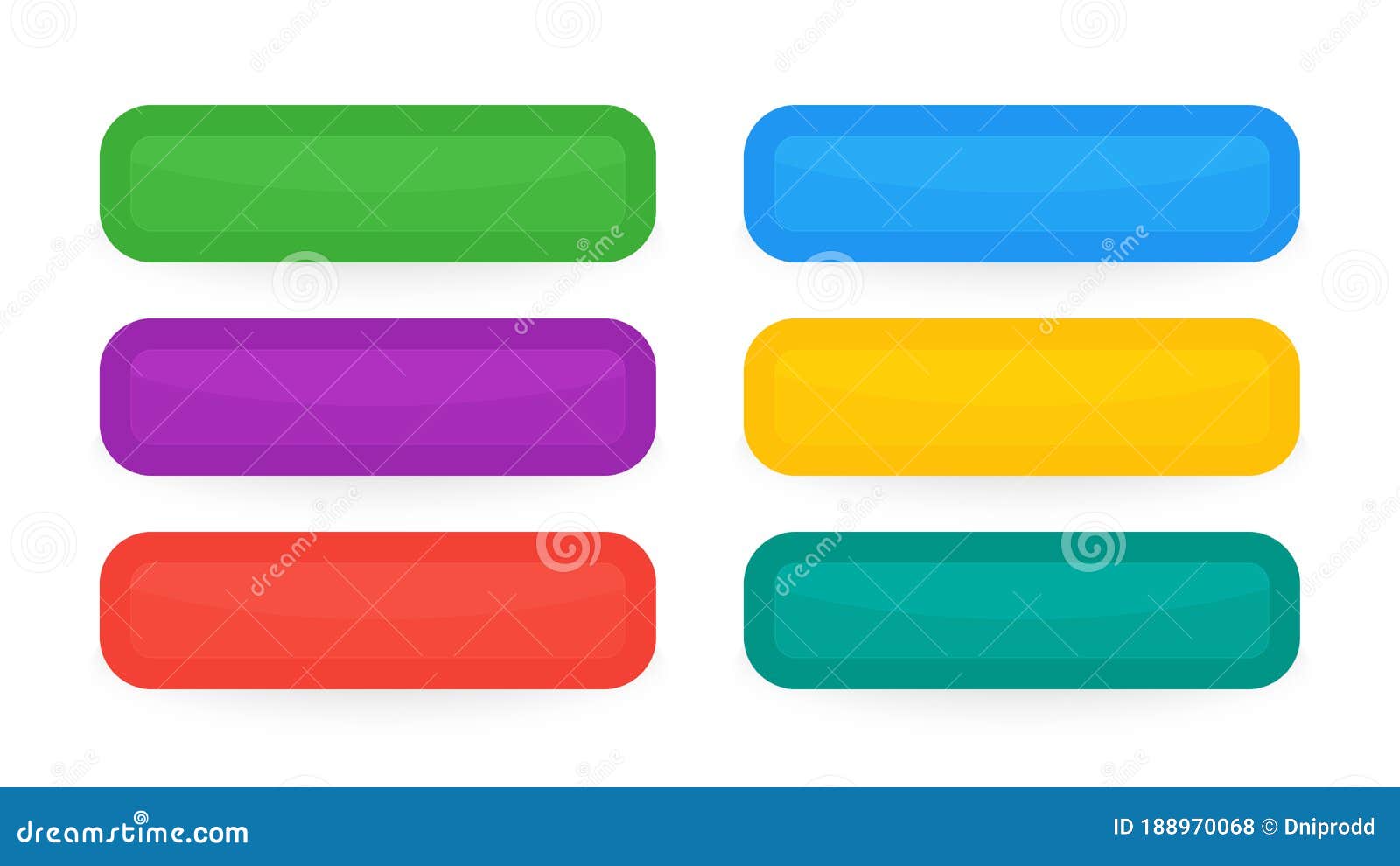 Set of Six Modern Colorful Buttons Stock Vector - Illustration of icon ...