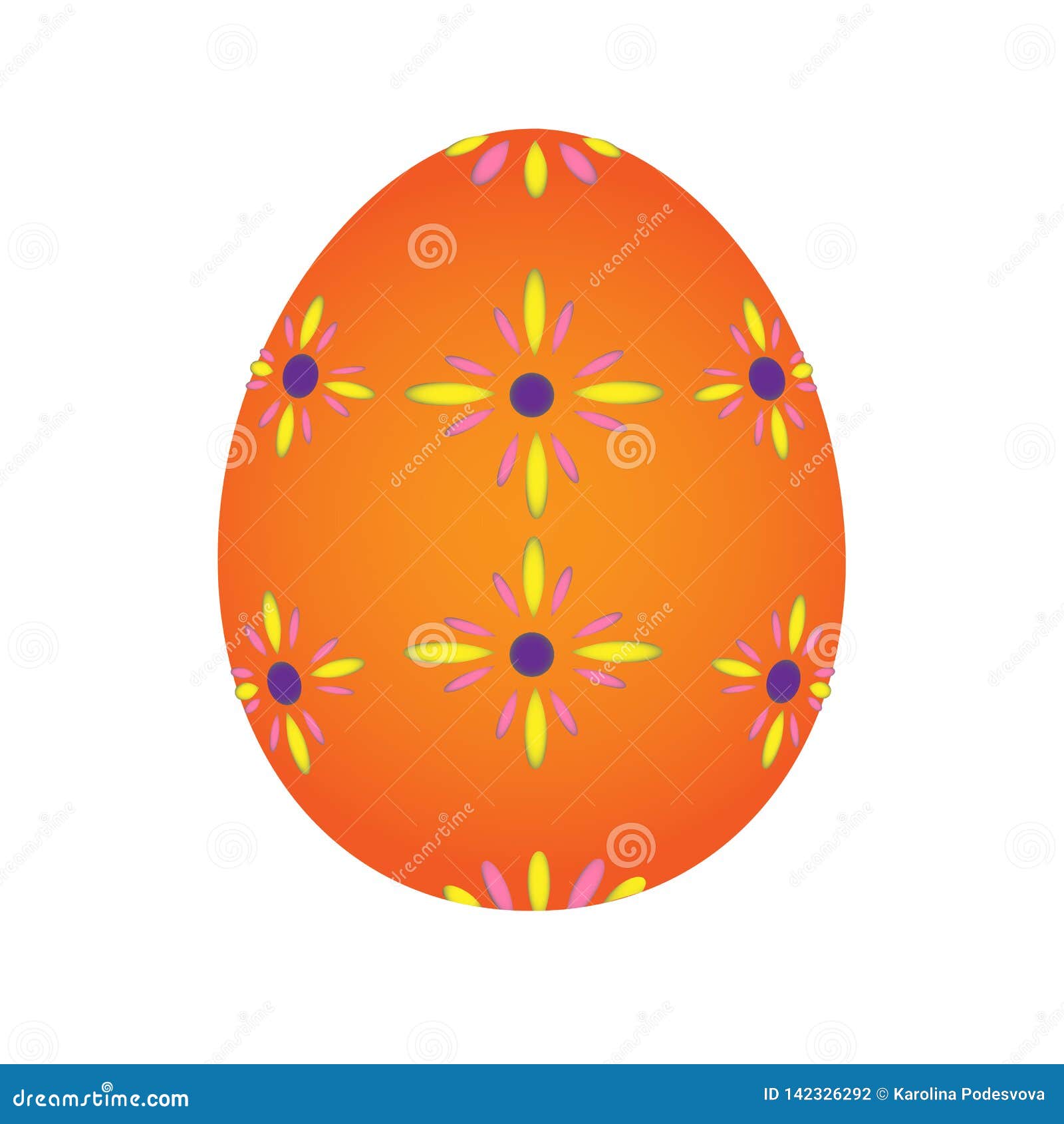 Colorful Orange Painted Easter Egg Vector Stock Illustration ...