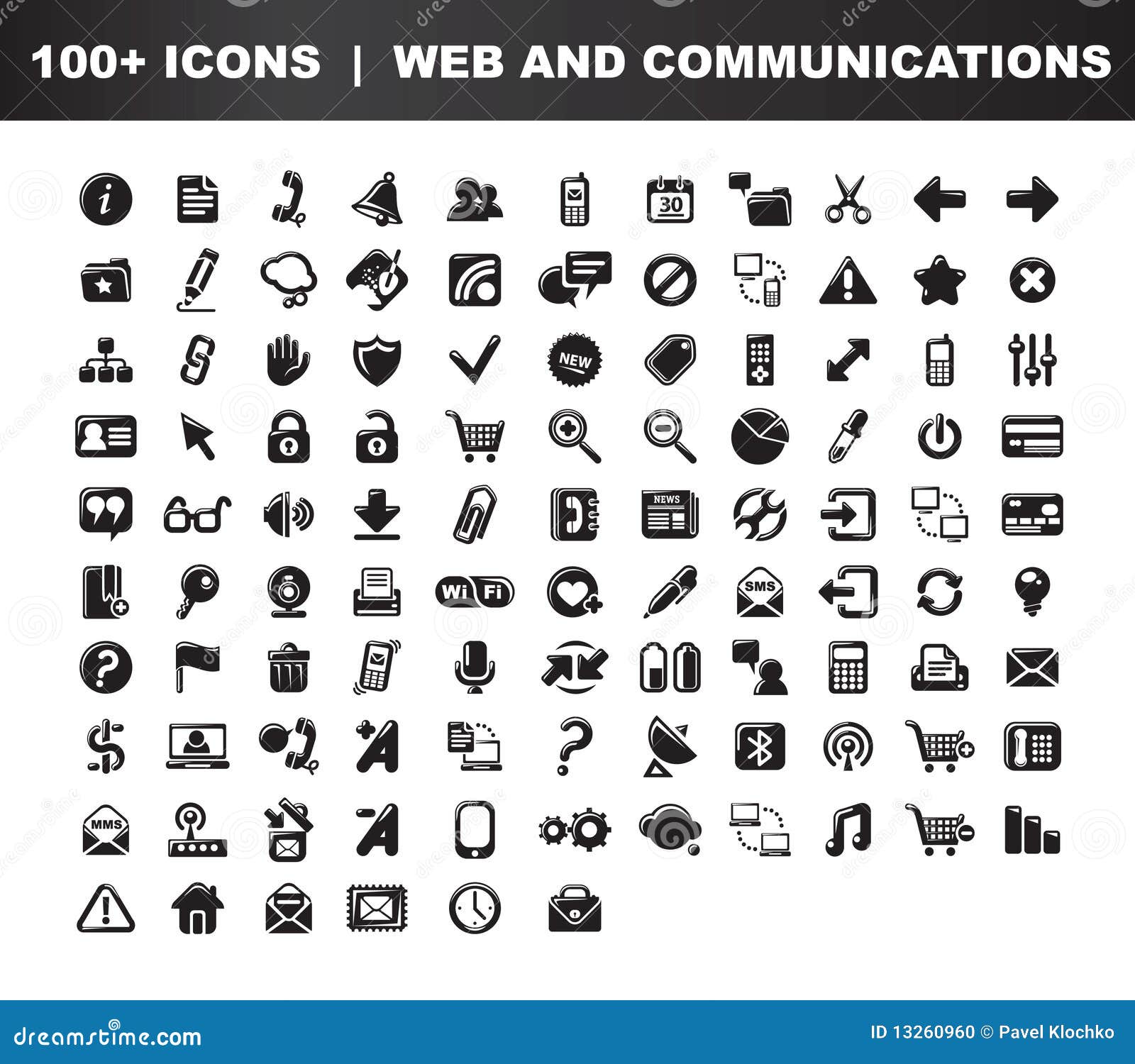 Web & Communication Icons Stock Vector - Illustration of communication ...
