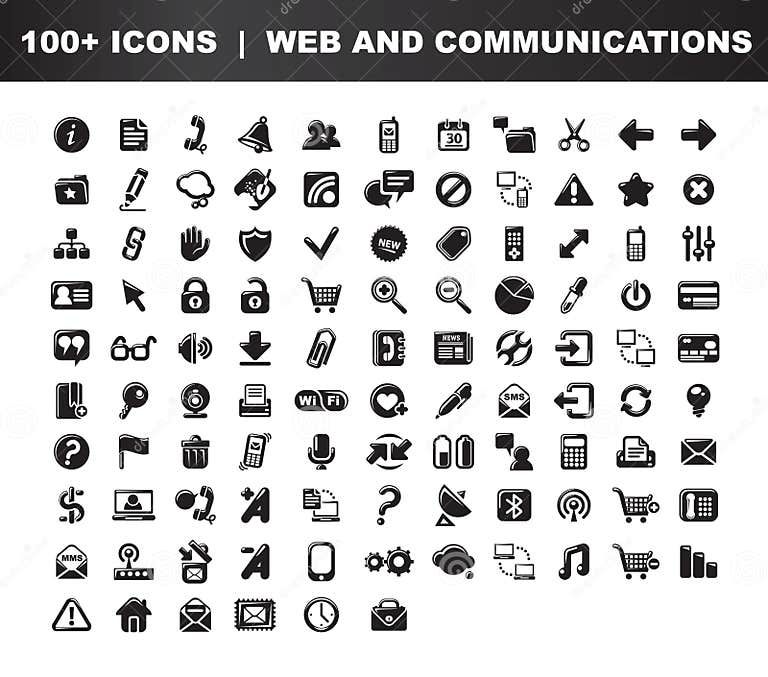 Web & Communication Icons Stock Vector - Illustration of communication ...