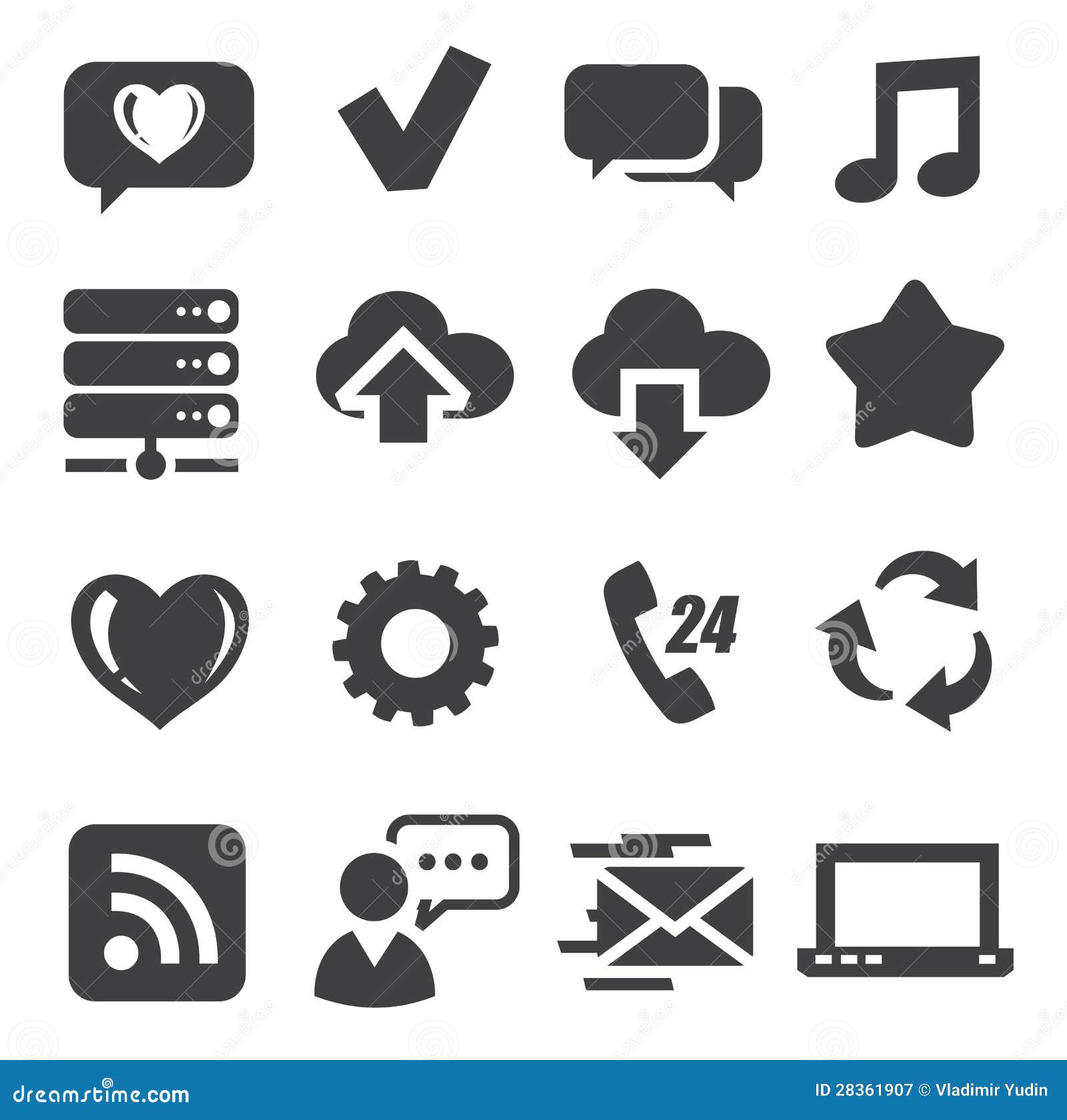 Web and Communication Icons Stock Vector - Illustration of screen ...