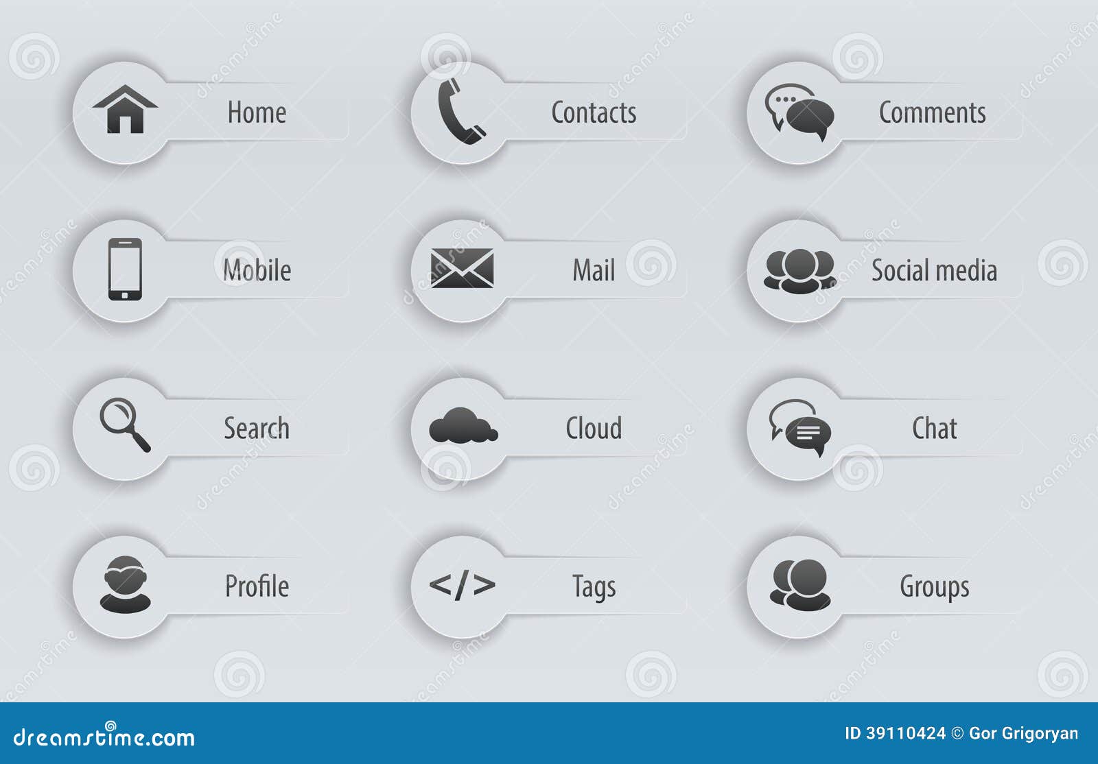 Web, communication icons stock vector. Illustration of commerce - 39110424