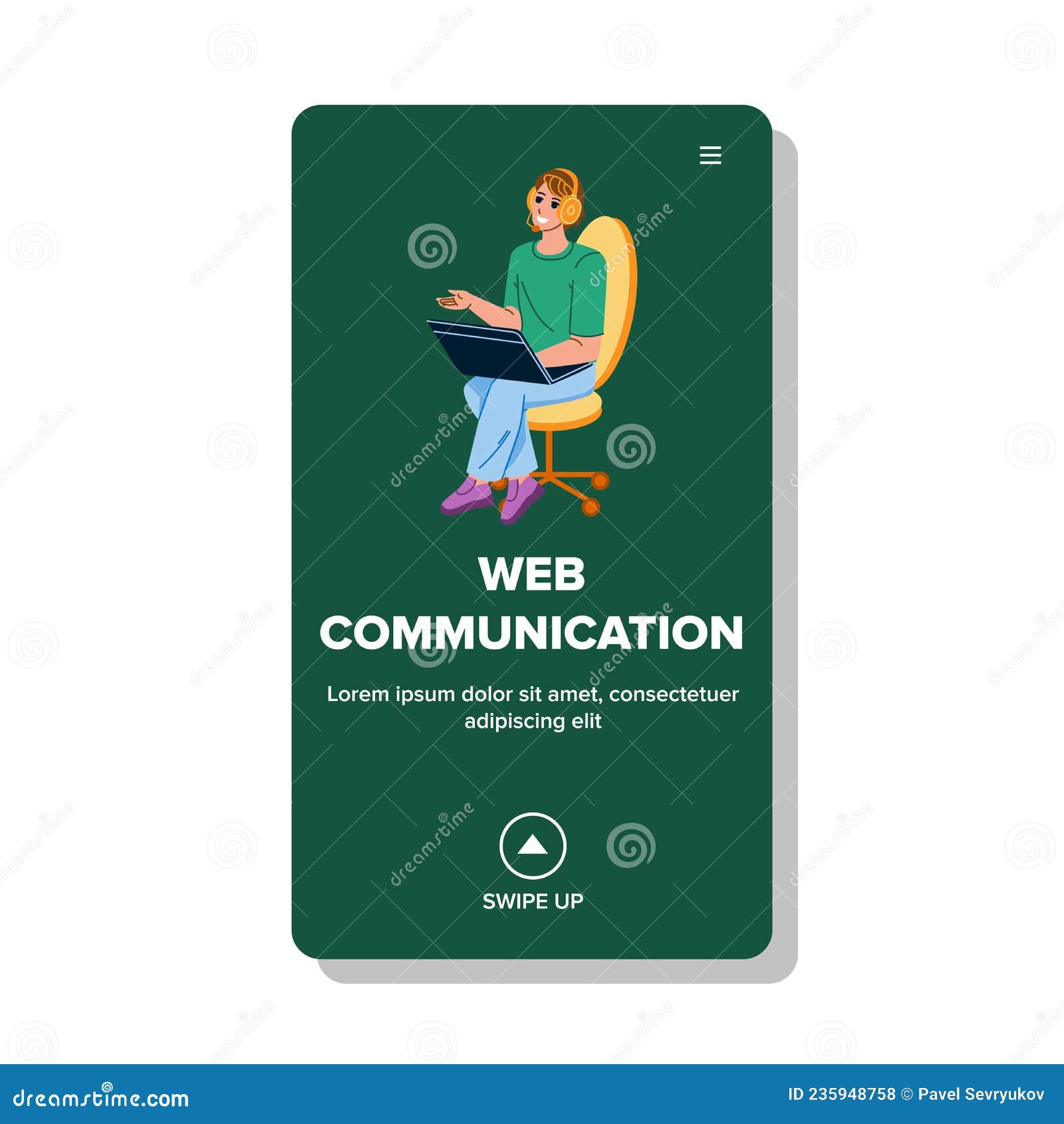 Web Communication Modern Online Technology Vector Stock Vector ...