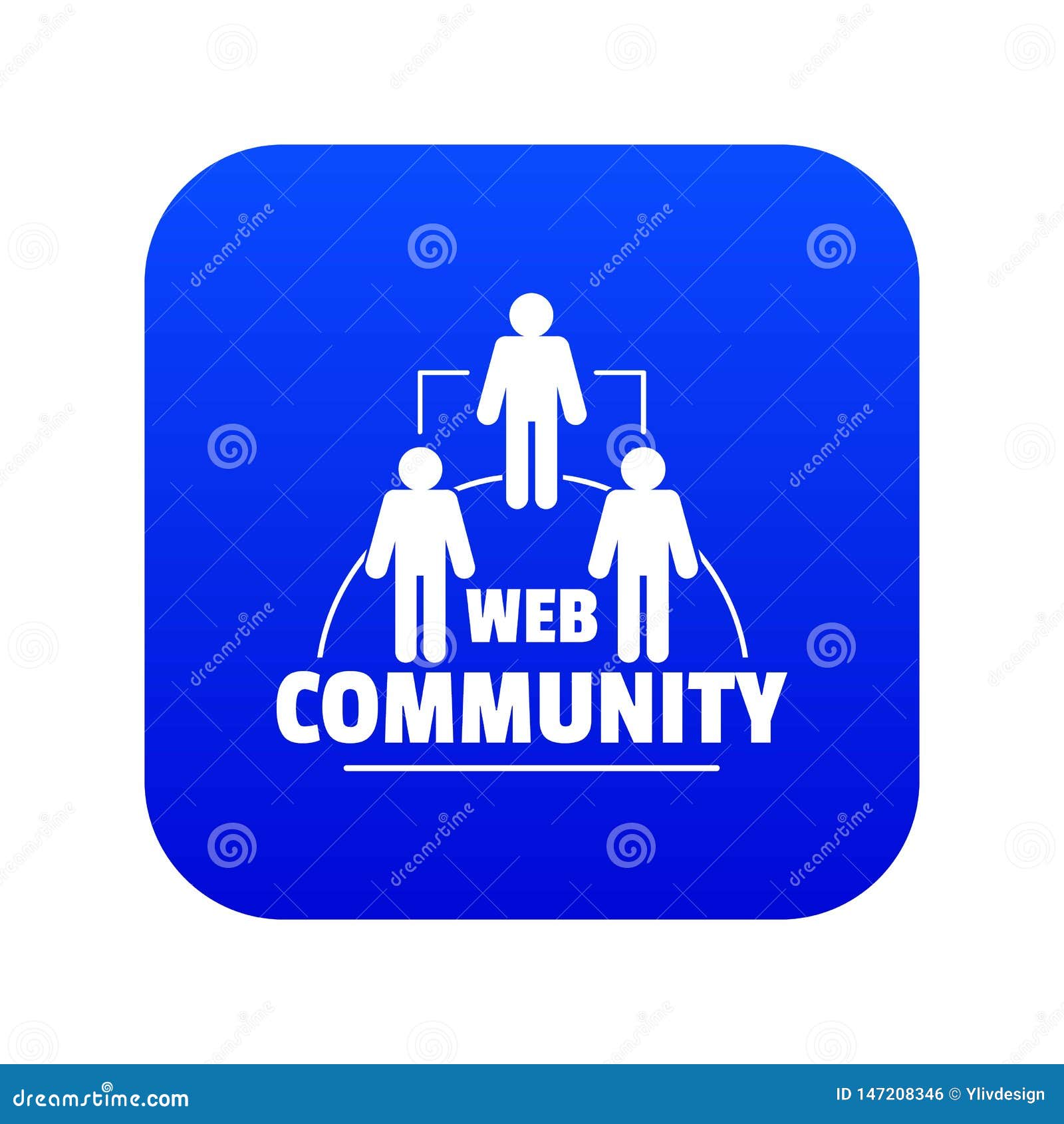 Web Community Icon Blue Vector Stock Vector - Illustration of design ...