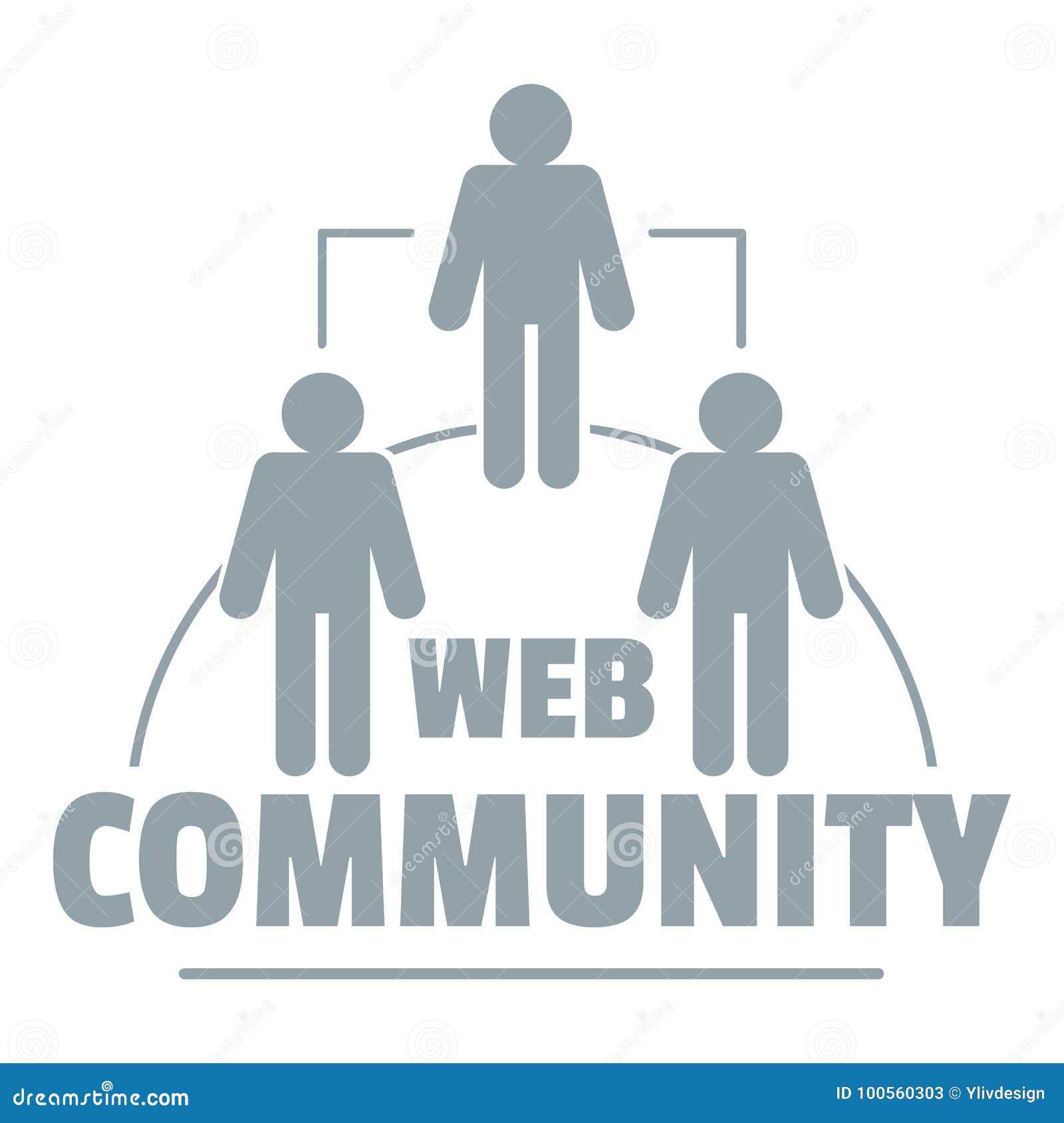 Web Community Logo, Simple Gray Style Stock Vector - Illustration of ...