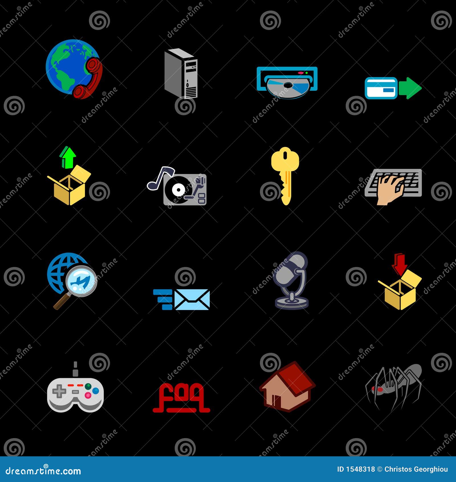 Web and Computing Icons Series Set Stock Vector - Illustration of ...