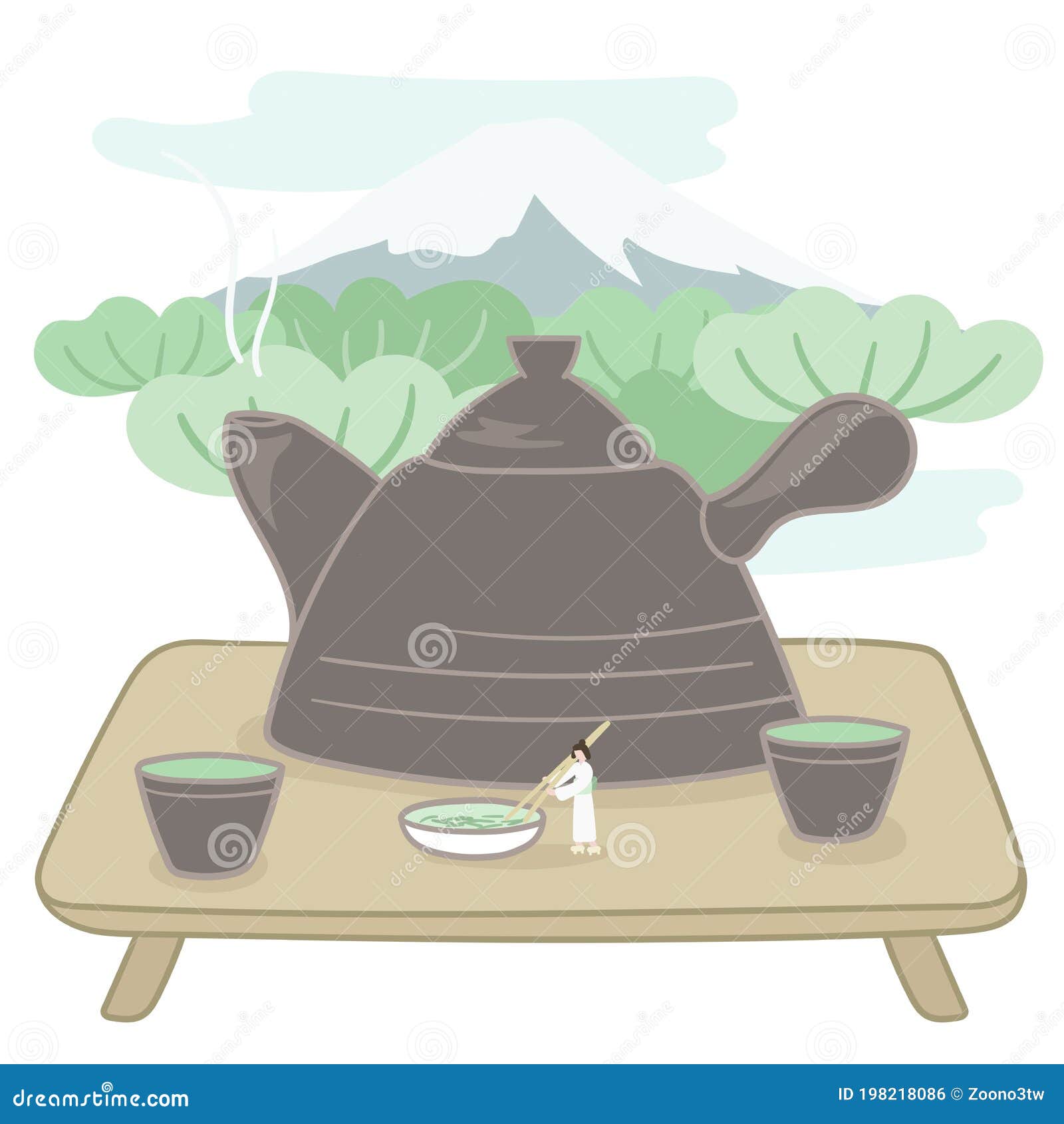 Concept of Japan`s Tea.Flat Vector Illustration Stock Vector ...