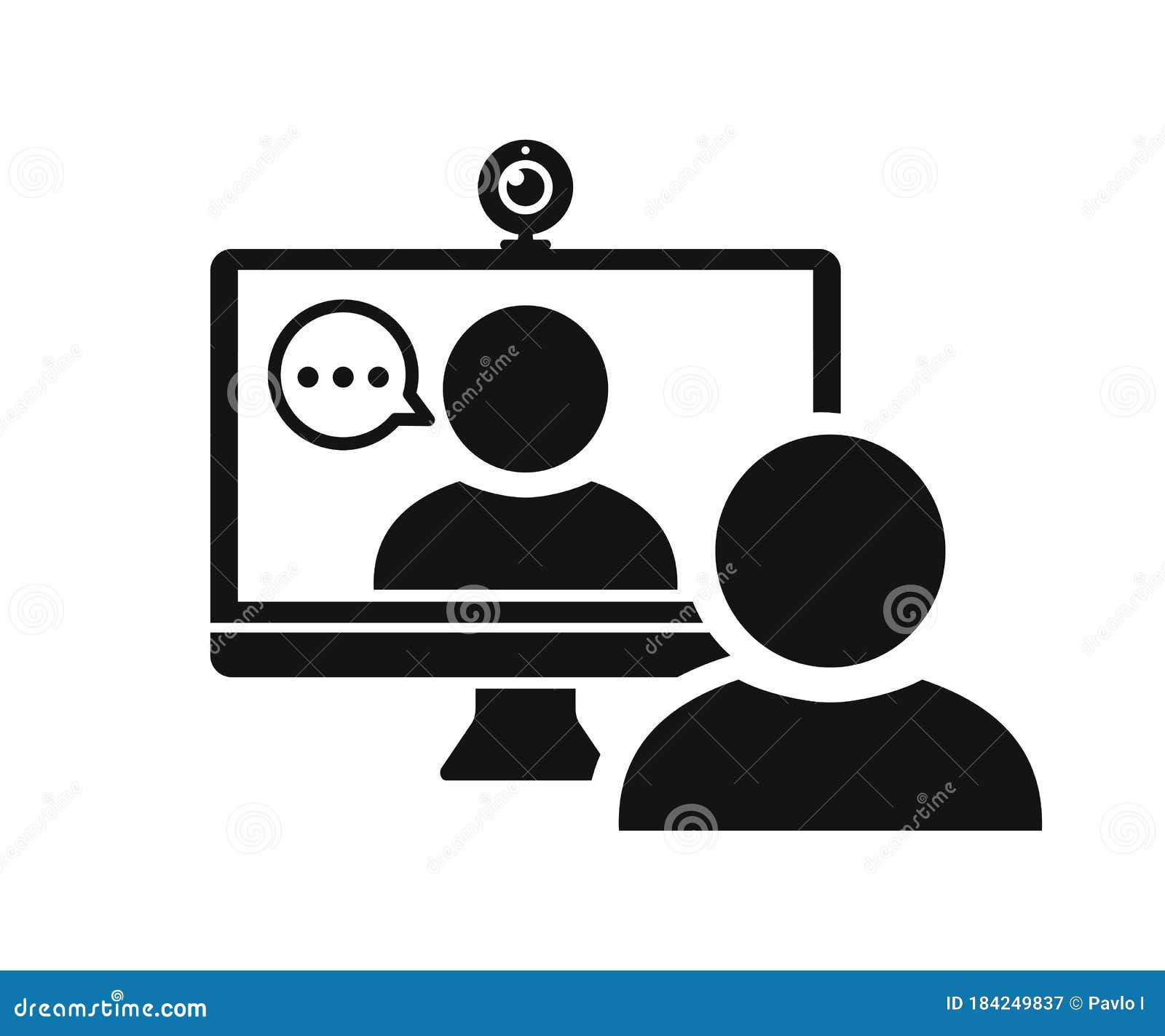 Web Conference Icon with People and Web Camera â€“ Vector Stock Vector ...
