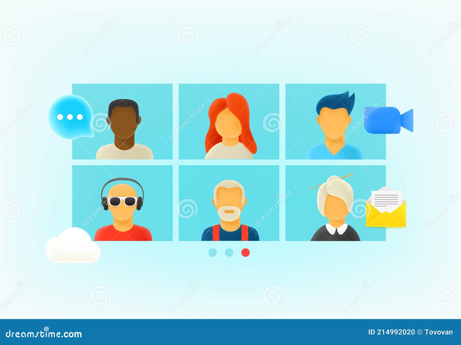 Web Conference Via Internet Stock Vector - Illustration of social, call ...